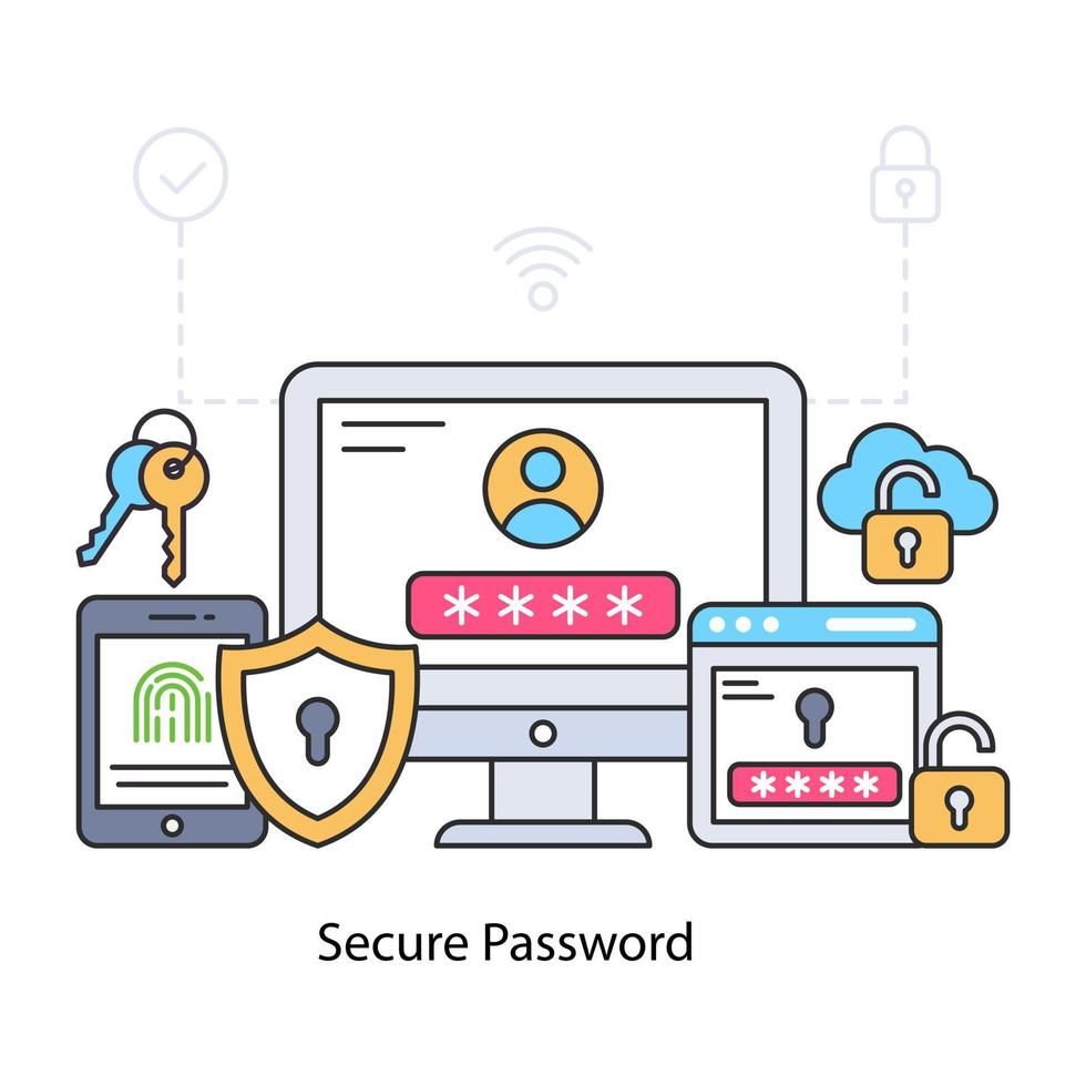 A Premium Download Illustration Of Secure Password 5019951 Vector Art At Vecteezy