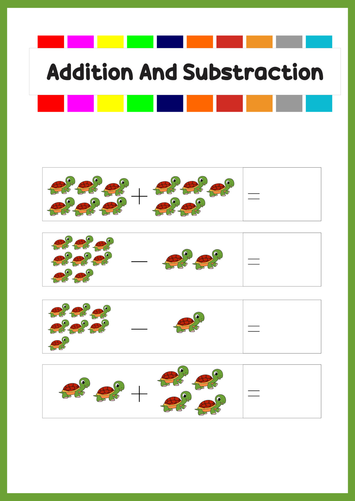 learning addition and subs traction for kids. learn how to count the ...