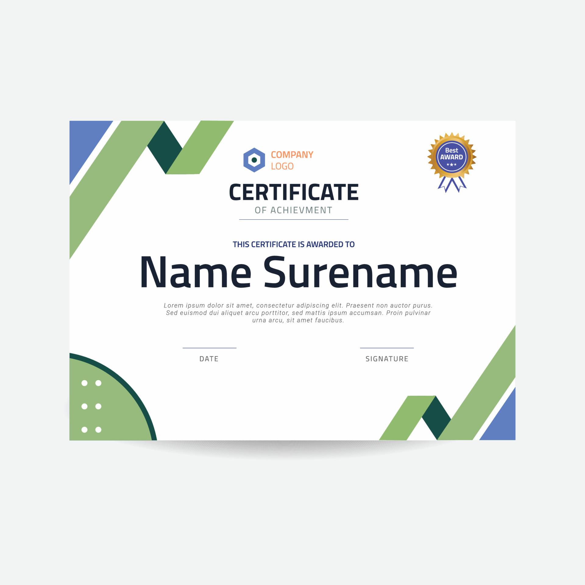 Modern Certificate Template Vector Design 5020368 Vector Art At Vecteezy