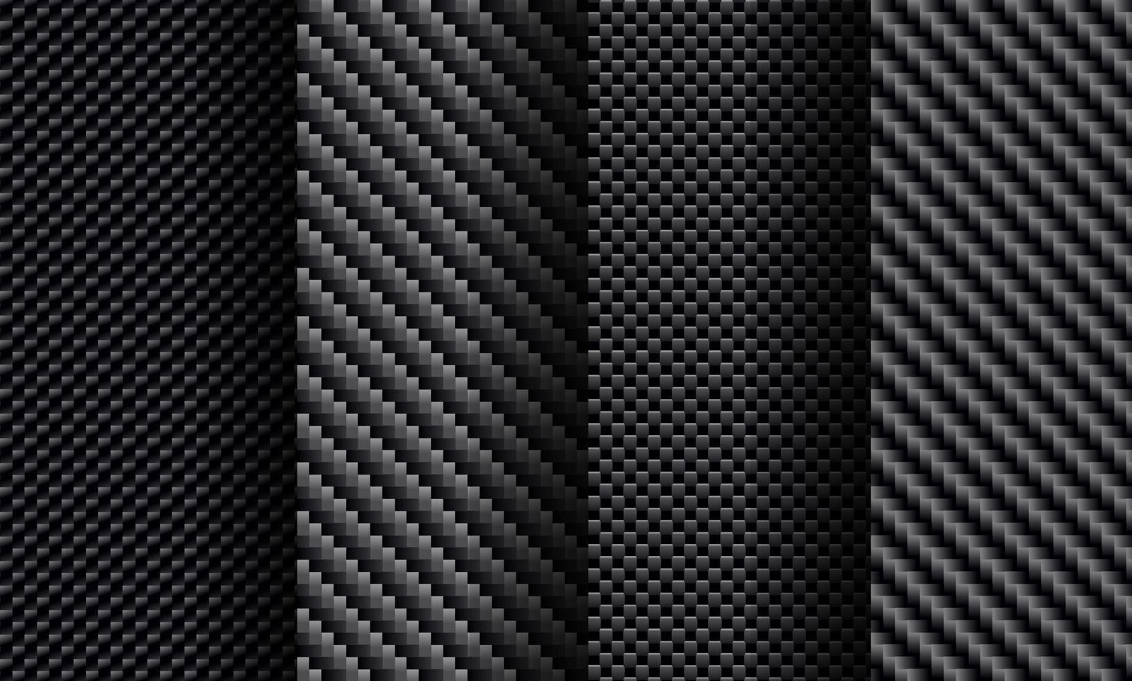 Set Of Carbon Fiber Texture With Linear Gradient Abstract Black
