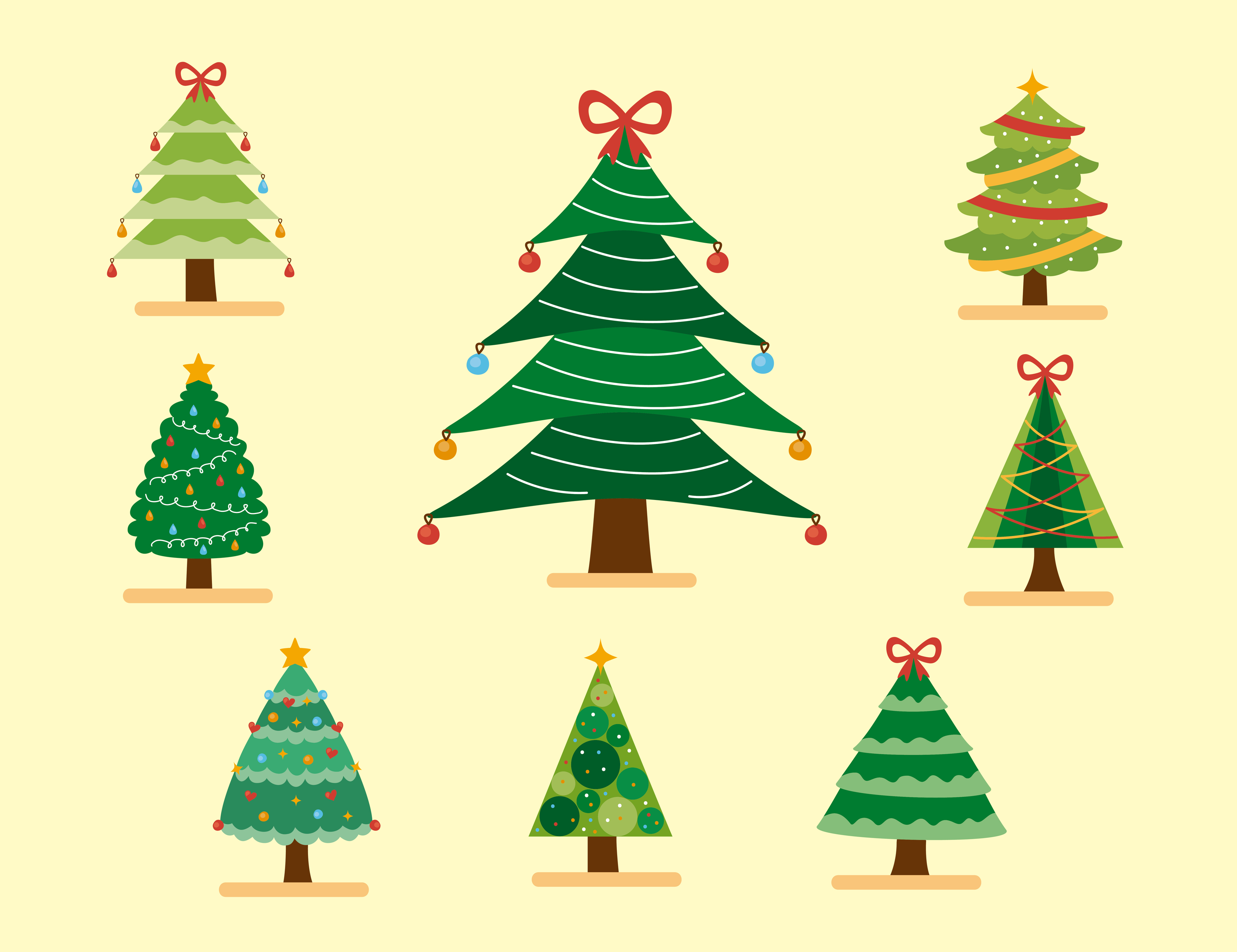eight christmas trees icons 5030548 Vector Art at Vecteezy
