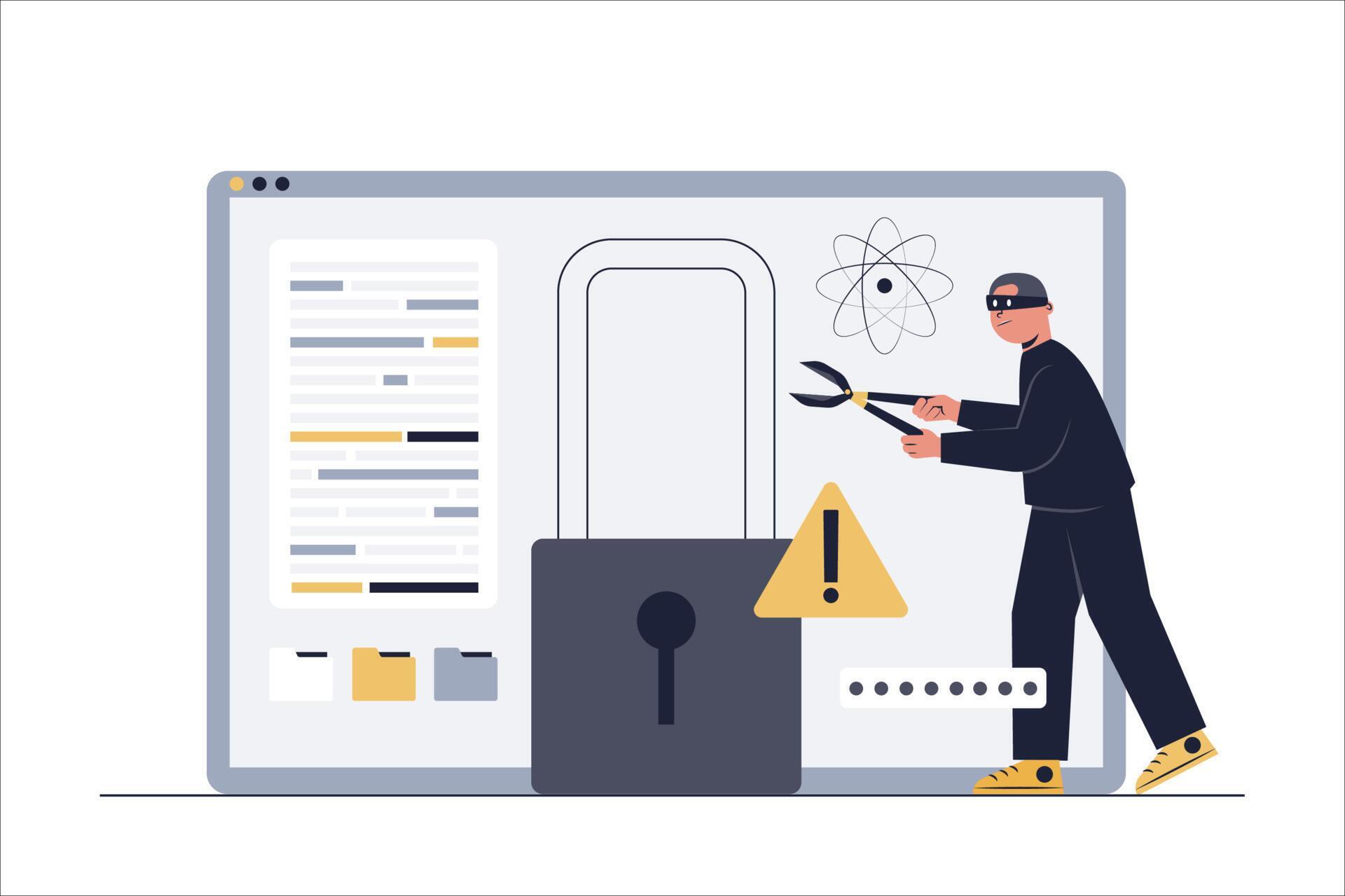 Hackers try to break into the computer system to unlock the system ...