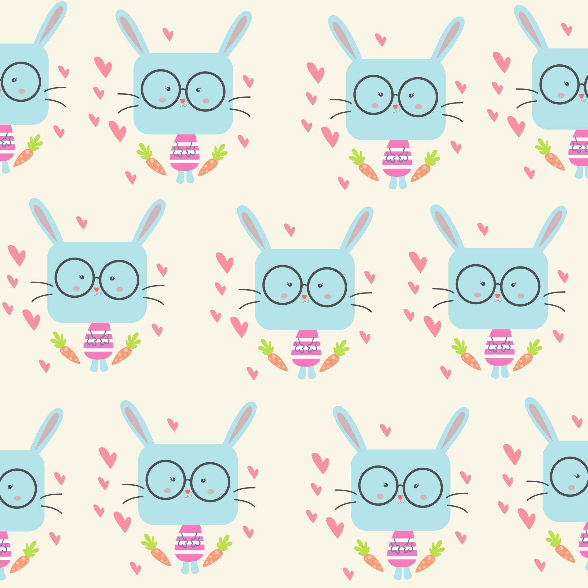 Vector illustration of rabbit seamless pattern 5056853 Vector Art at ...