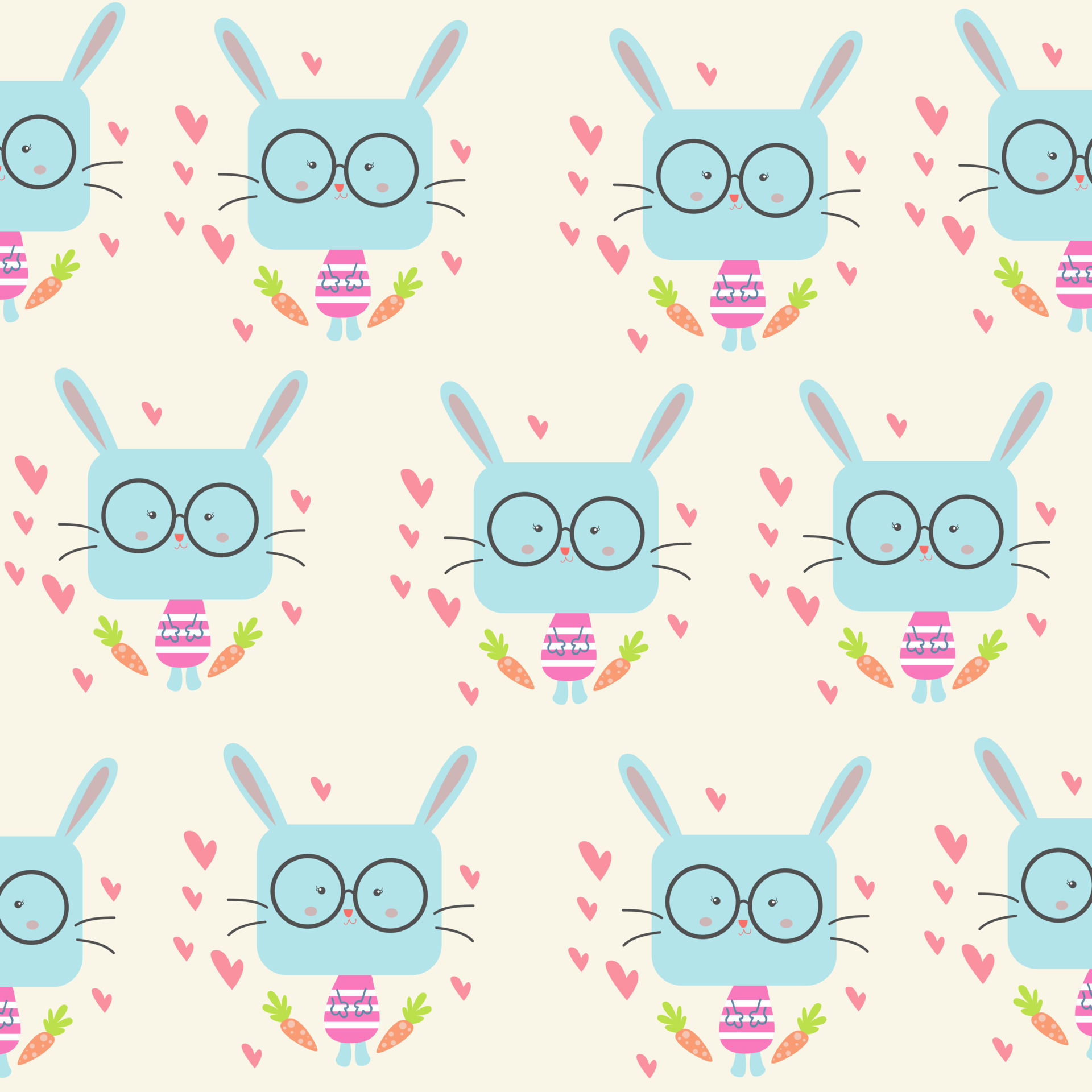 Vector illustration of rabbit seamless pattern 5056853 Vector Art at ...