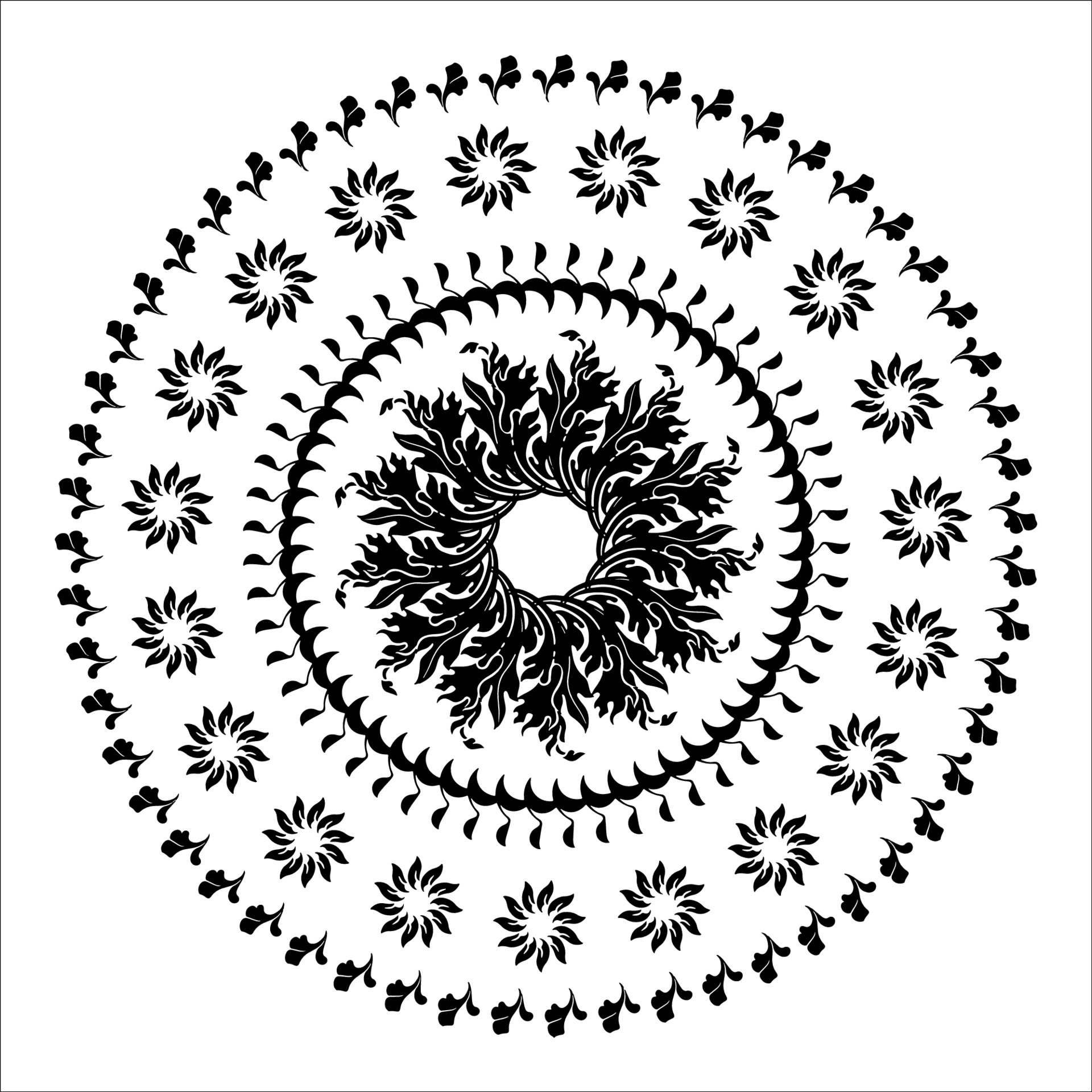 Decorative round pattern hand drawn vector illustration. 5058156 Vector ...
