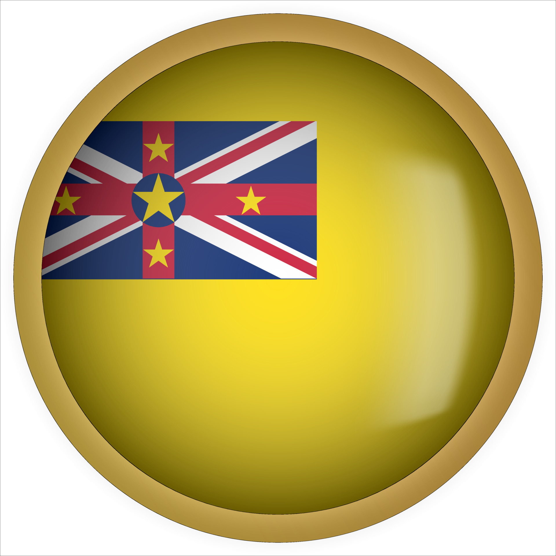 Niue 3D rounded Flag Button Icon with Gold Frame 5064177 Vector Art at Vecteezy
