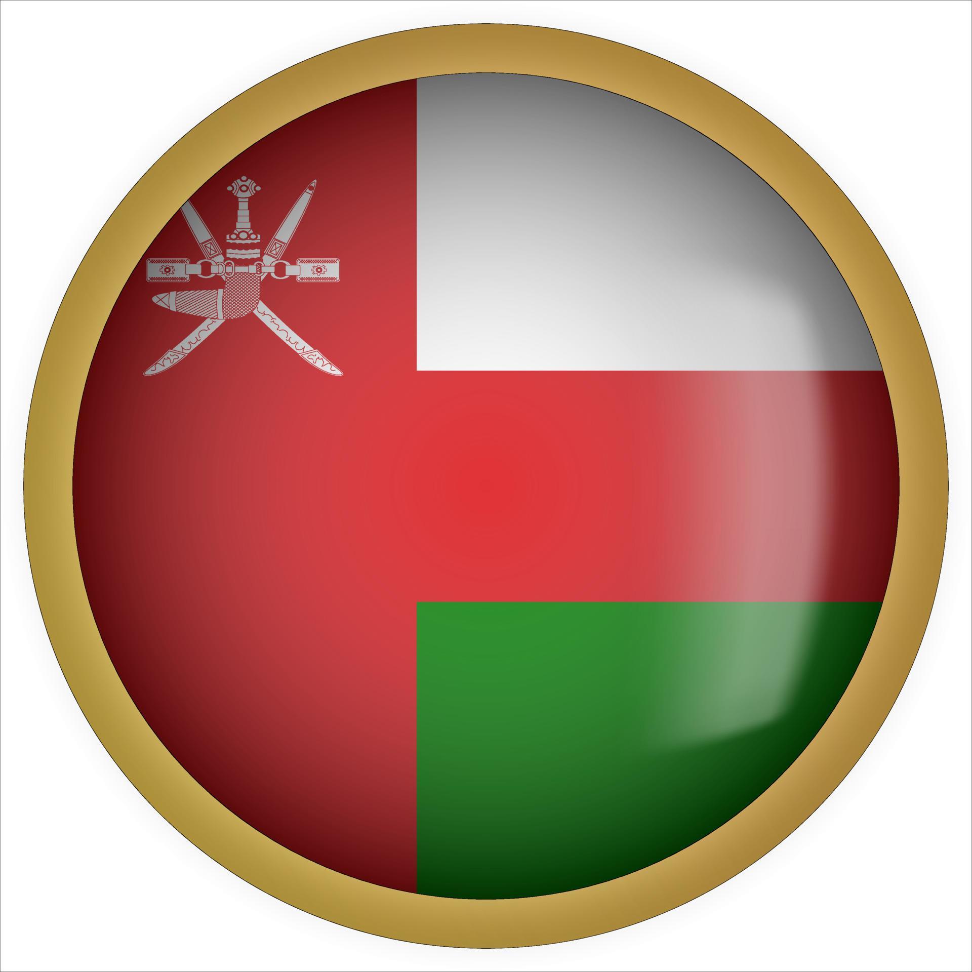 Oman 3D rounded Flag Button Icon with Gold Frame 5064197 Vector Art at Vecteezy