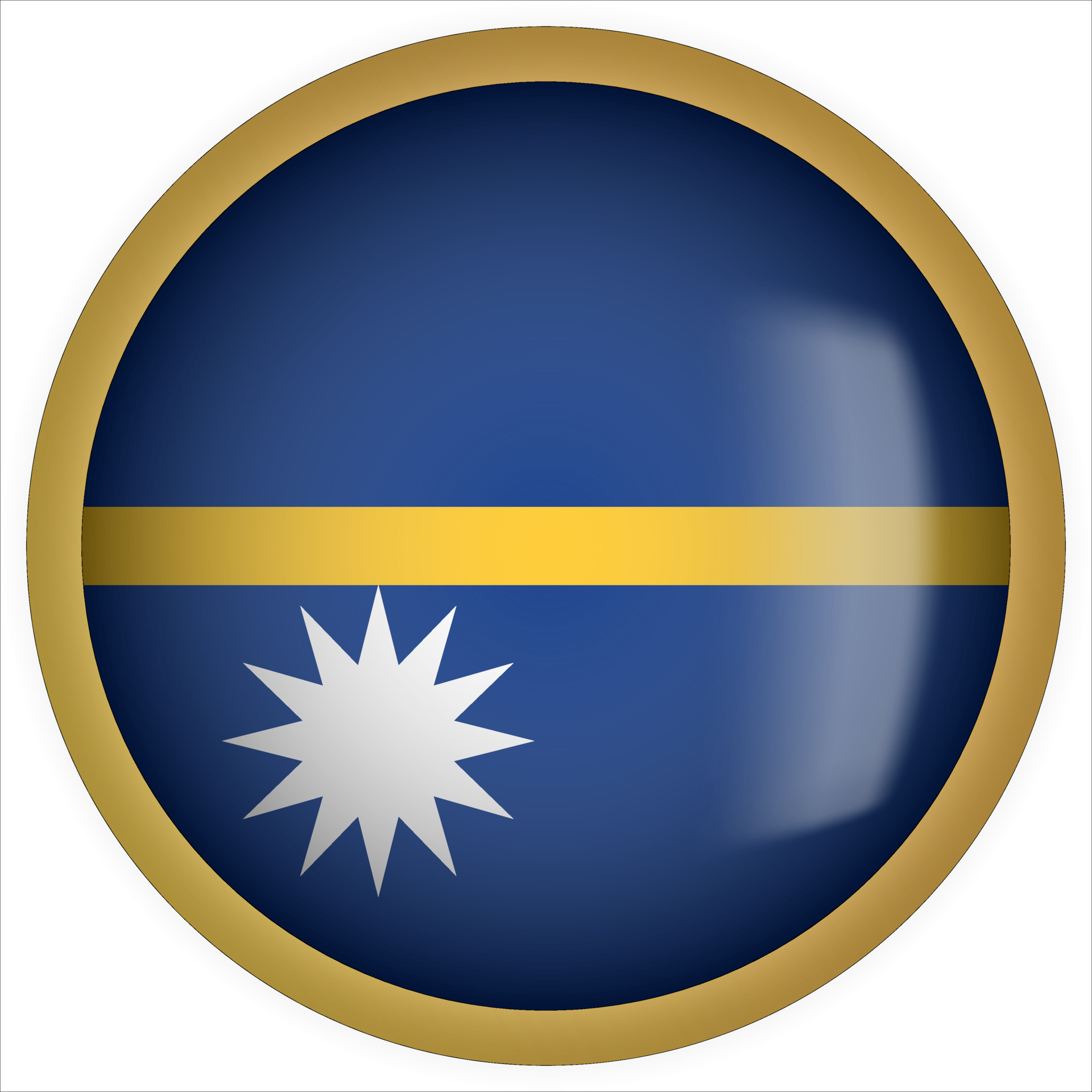 Nauru 3D rounded Flag Button Icon with Gold Frame 5064227 Vector Art at Vecteezy