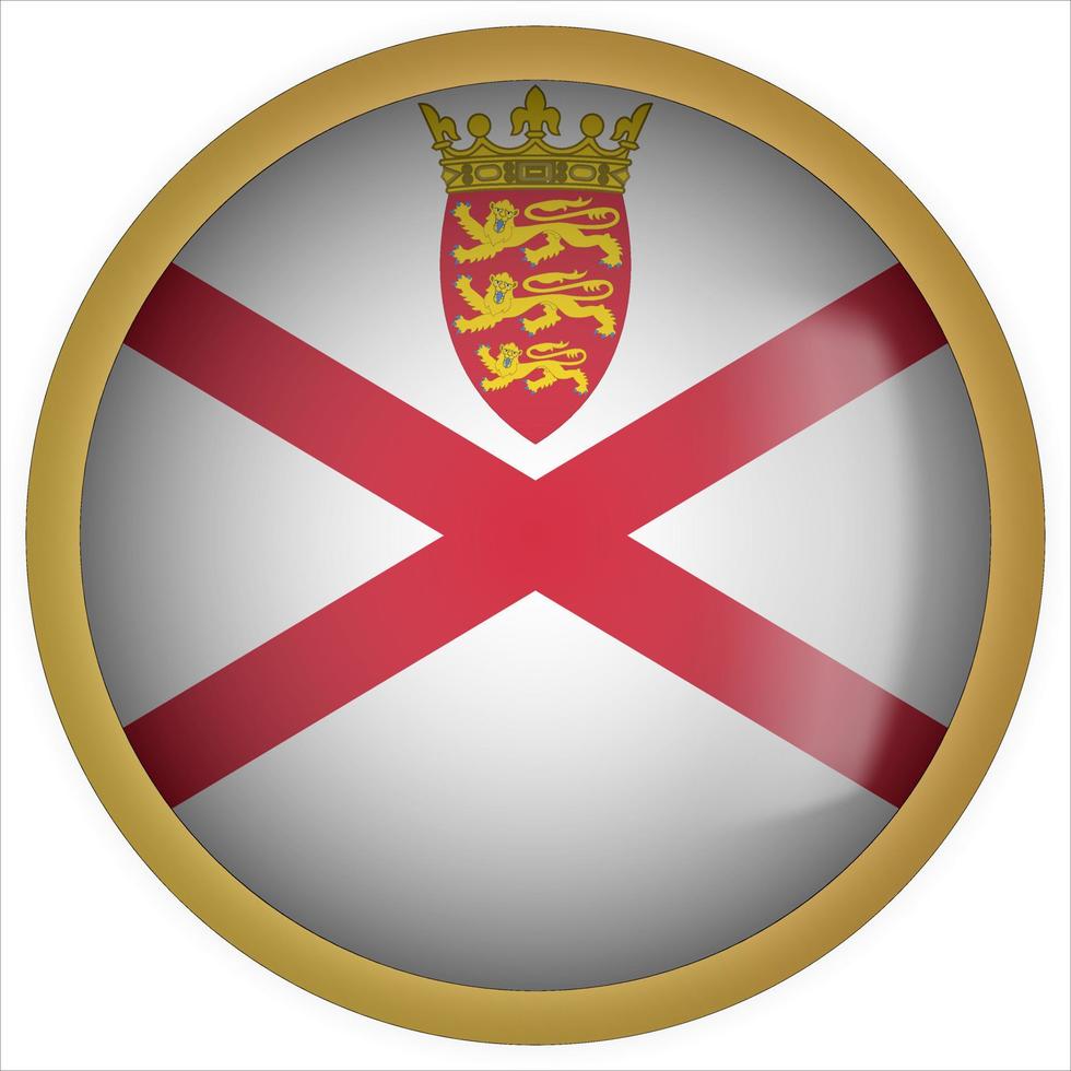 Jersey 3D rounded Flag Button Icon with Gold Frame 5064284 Vector Art at Vecteezy