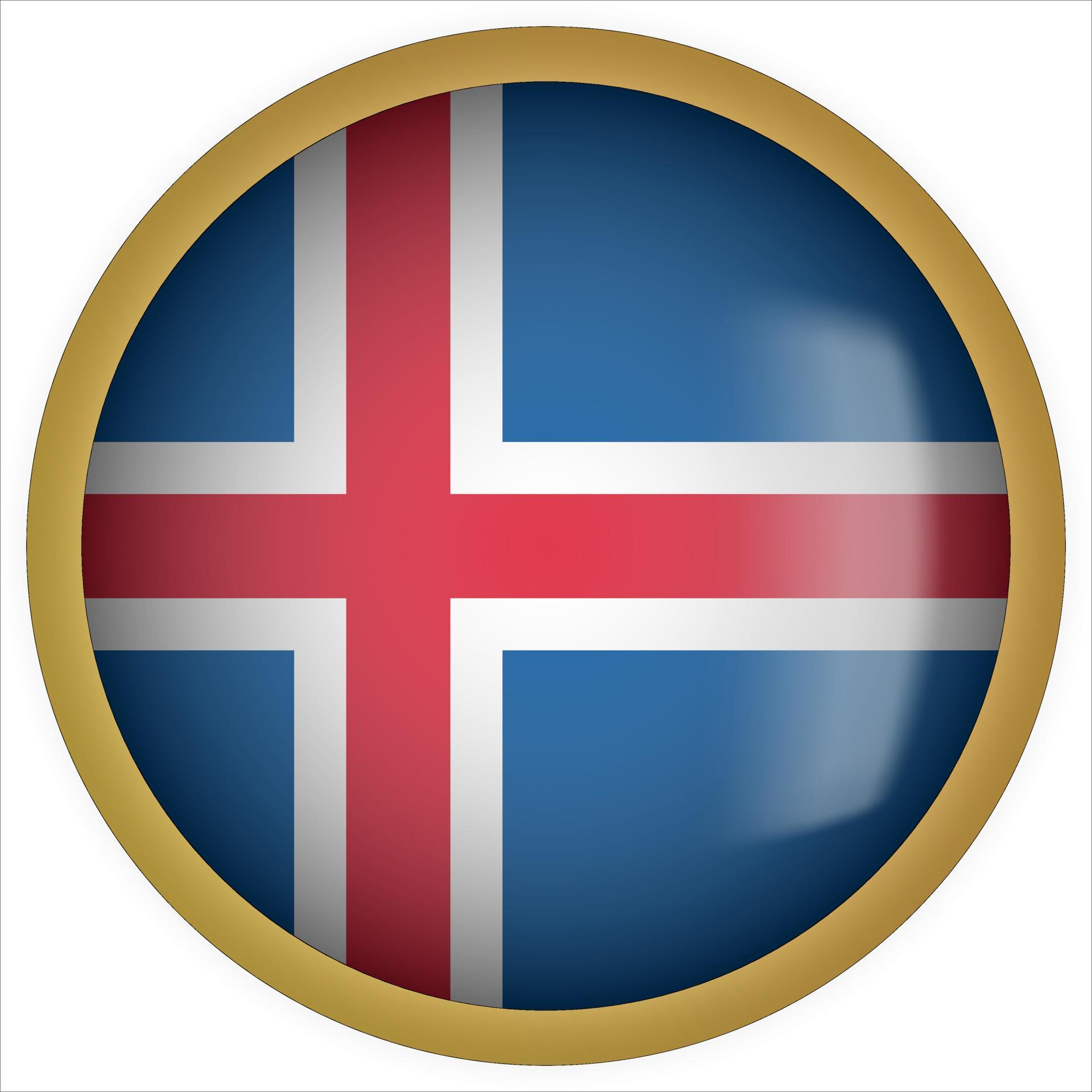 Iceland 3D rounded Flag Button Icon with Gold Frame 5064418 Vector Art at Vecteezy