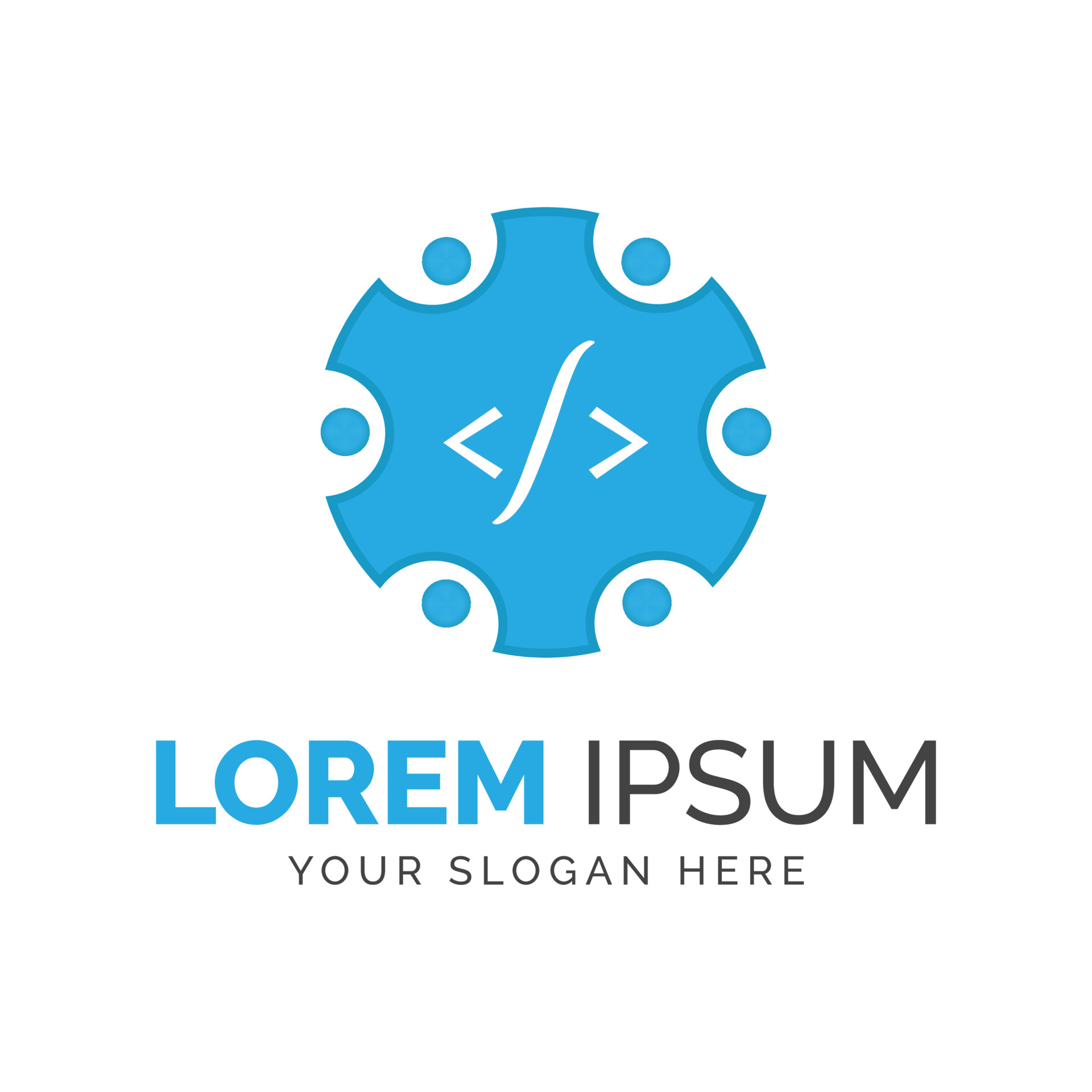 Software Company Coding Technology Blue Colour Vector Logo Design ...