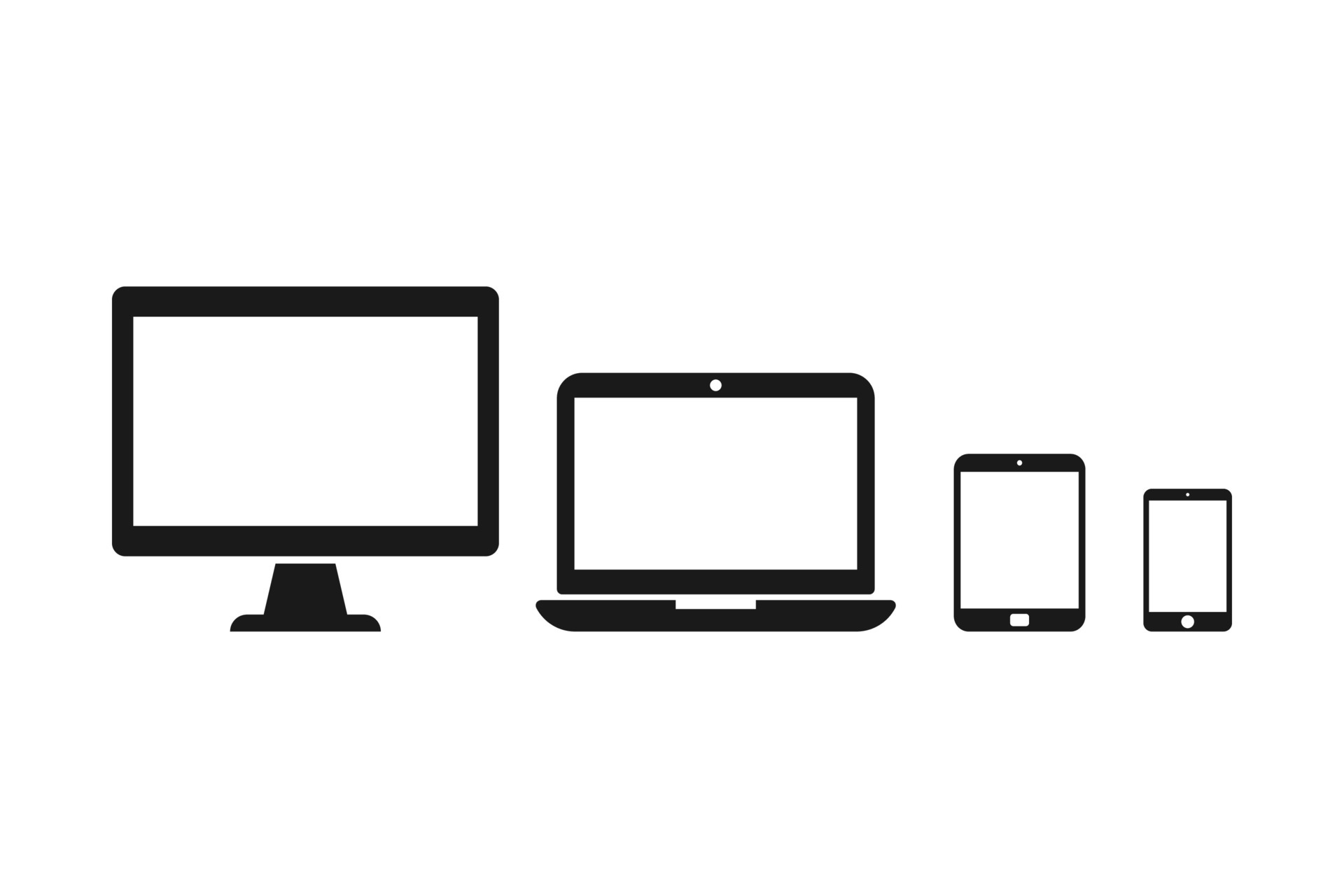 Collection of Desktop computer , laptop tablet and Smartphone icons ...