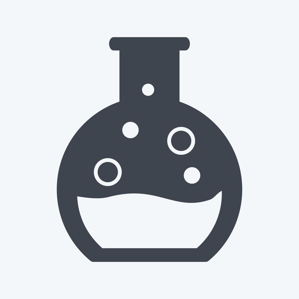 Round Bottom Flask Icon in trendy glyph style isolated on soft blue ...