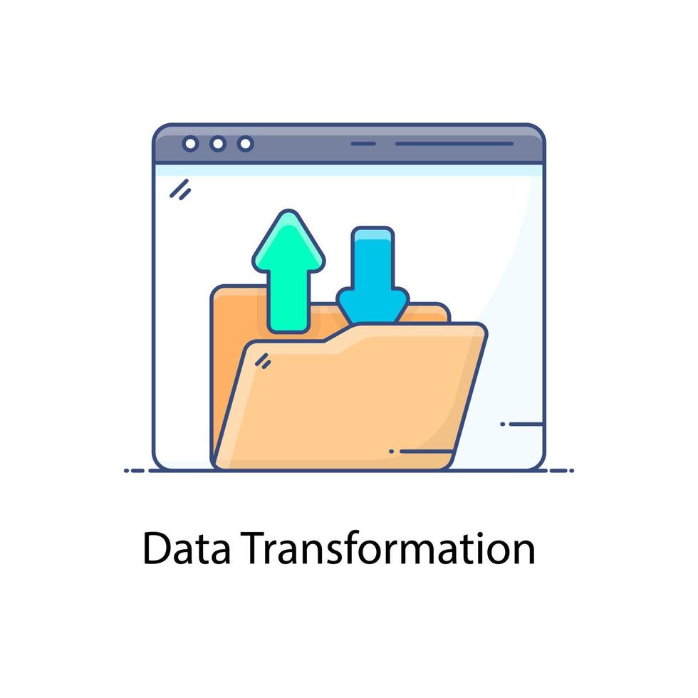 A flat icon of data transformation folder with arrows 5069653 Vector ...