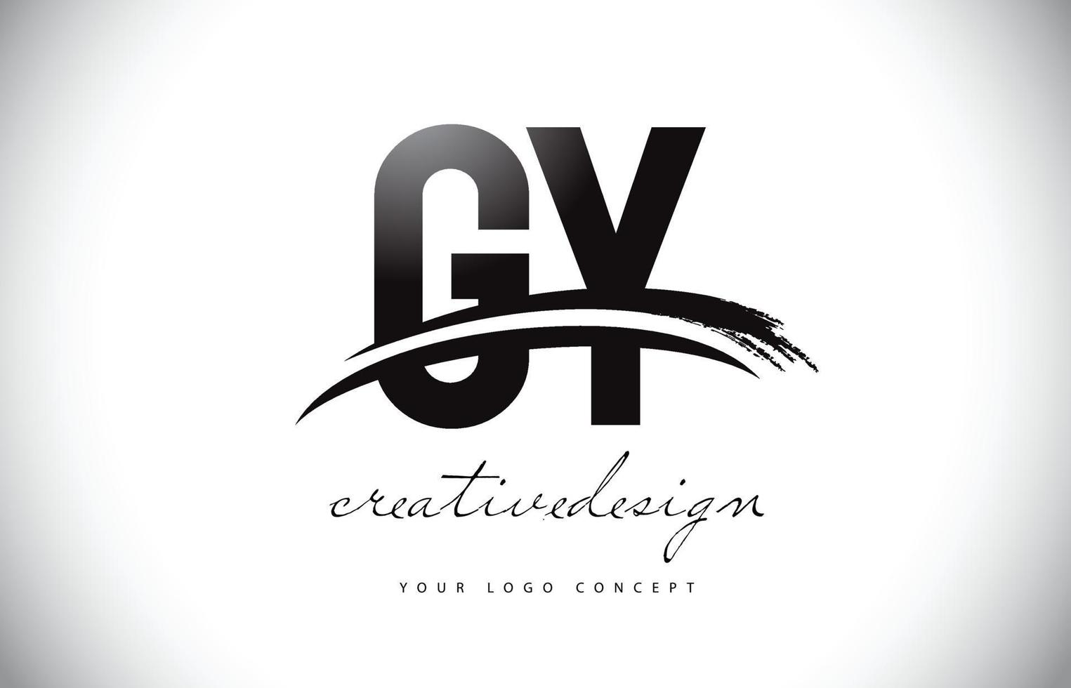 GY G Y Letter Logo Design with Swoosh and Black Brush Stroke. 5075390 Vector Art at Vecteezy