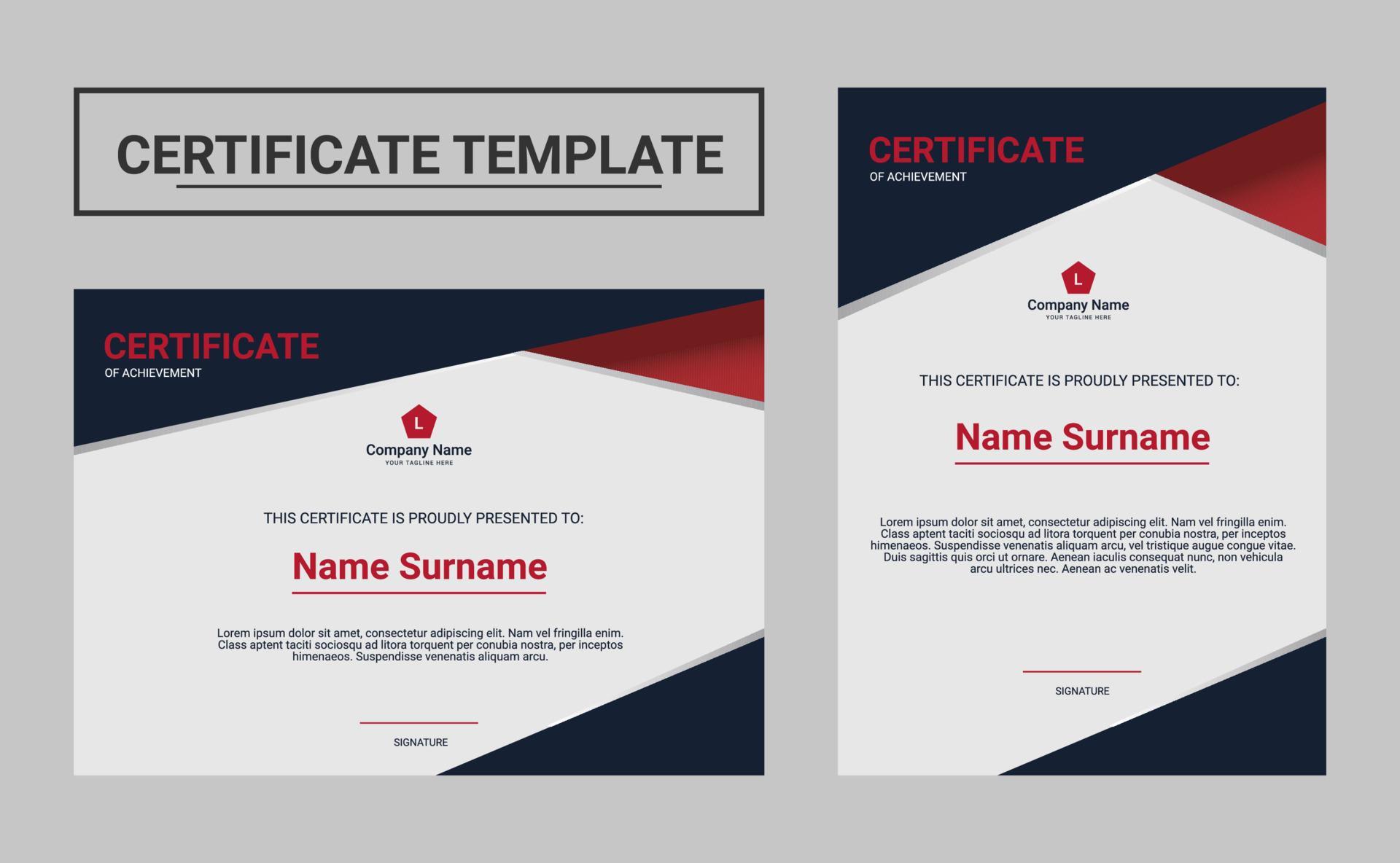 horizontal and vertical certificate template 5080444 Vector Art at Vecteezy