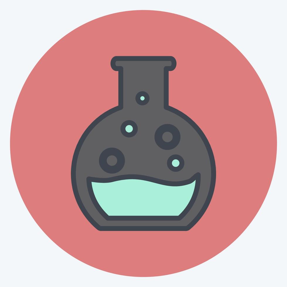 Round Bottom Flask Icon in trendy color mate style isolated on soft ...