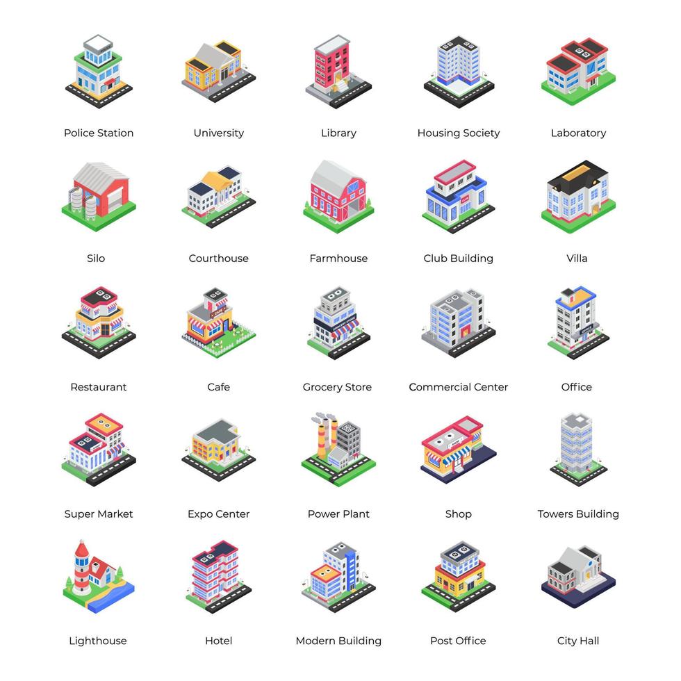 Pack Of Architecture 5081505 Vector Art at Vecteezy