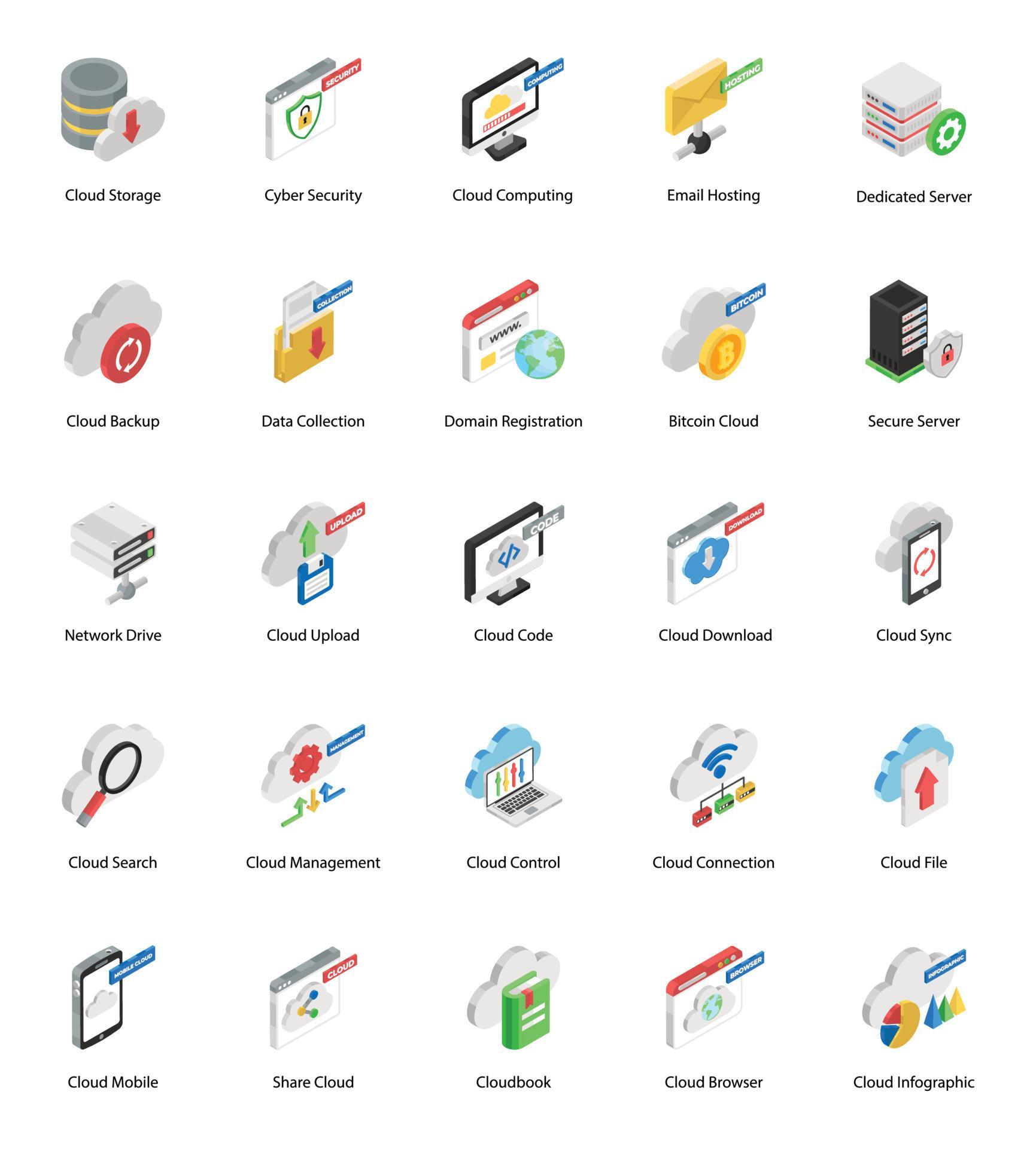 Trendy Cloud Computing 5081515 Vector Art at Vecteezy