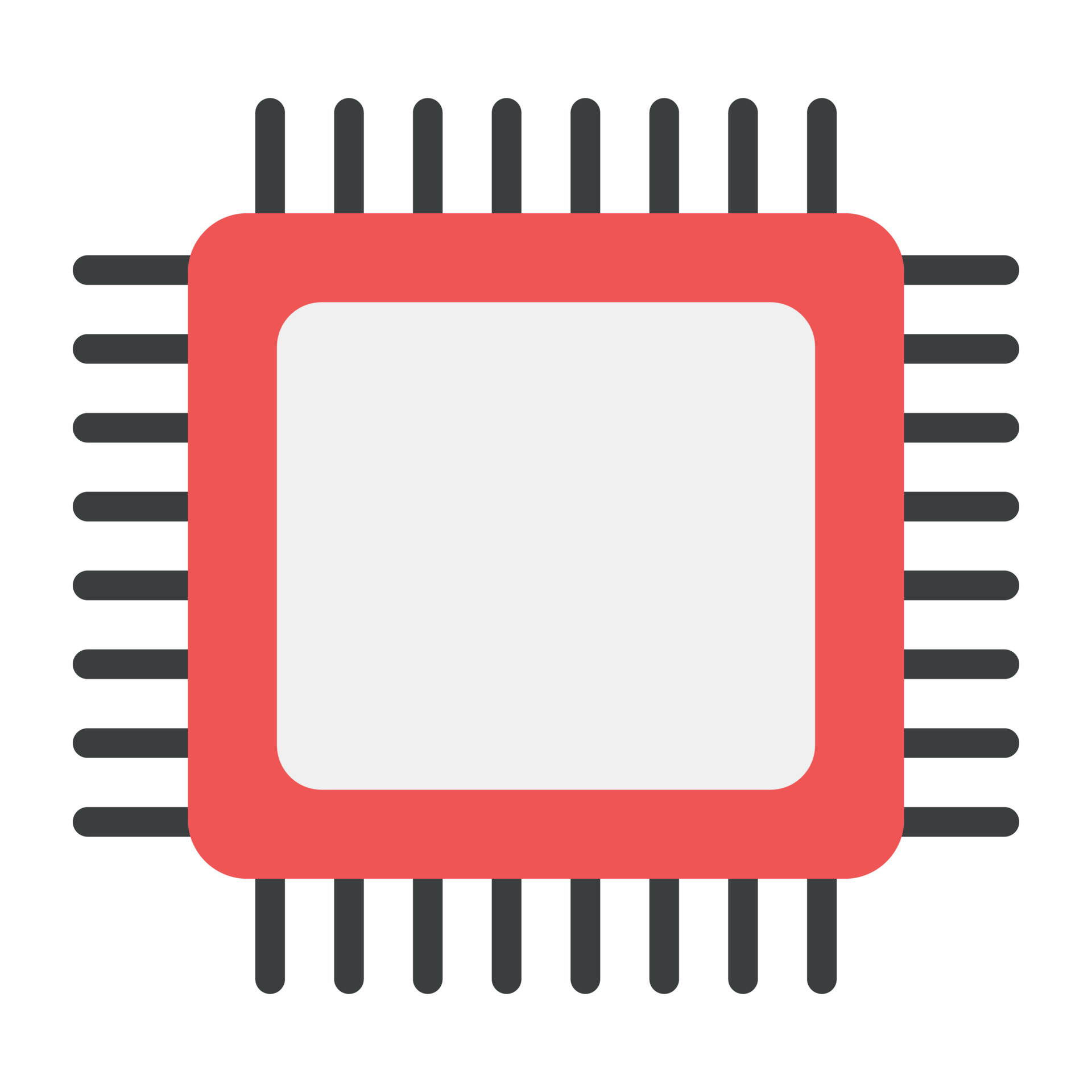 Processor chip icon, microchip flat vector design. 5083084 Vector Art at Vecteezy