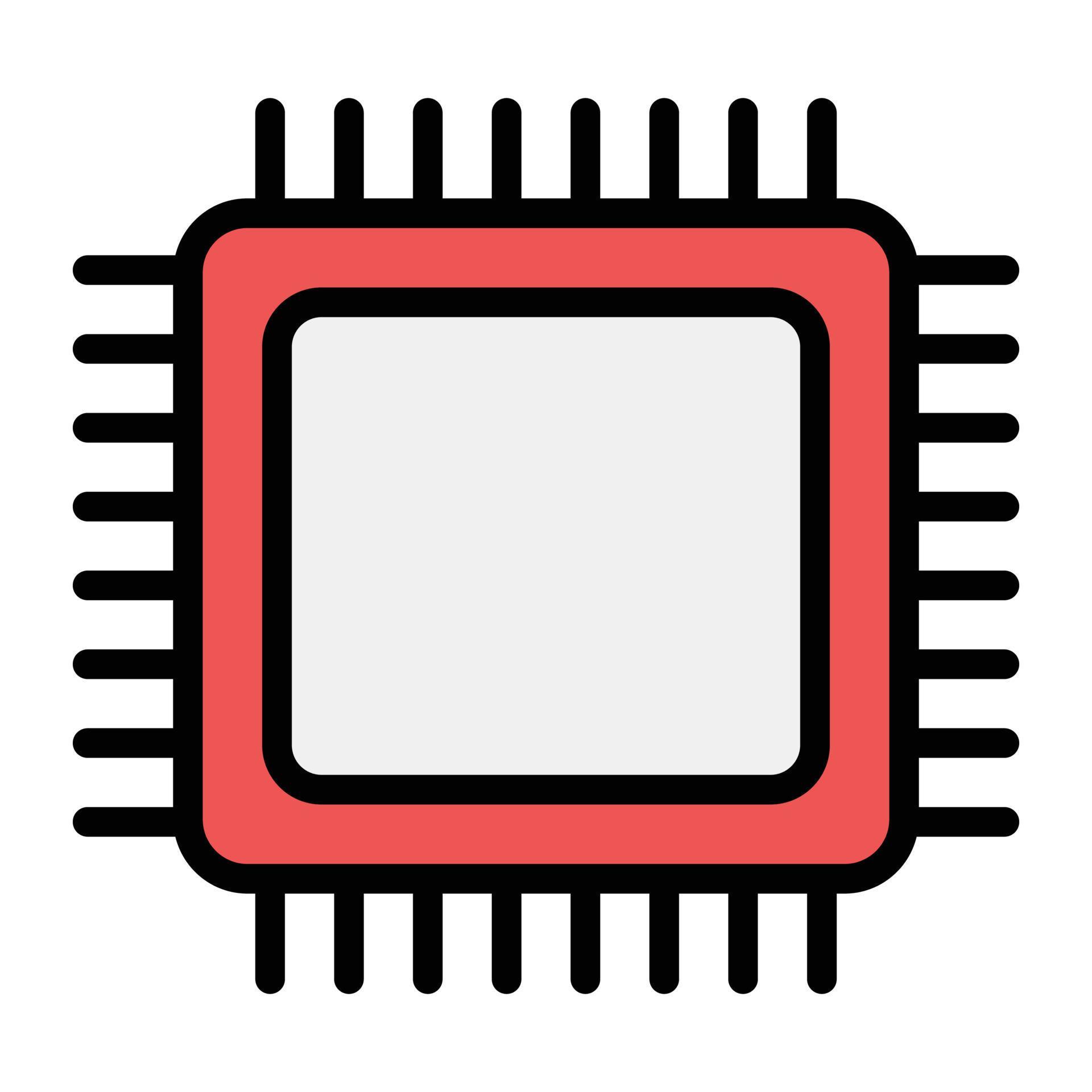 Processor chip icon, microchip flat vector design. 5083151 Vector Art ...