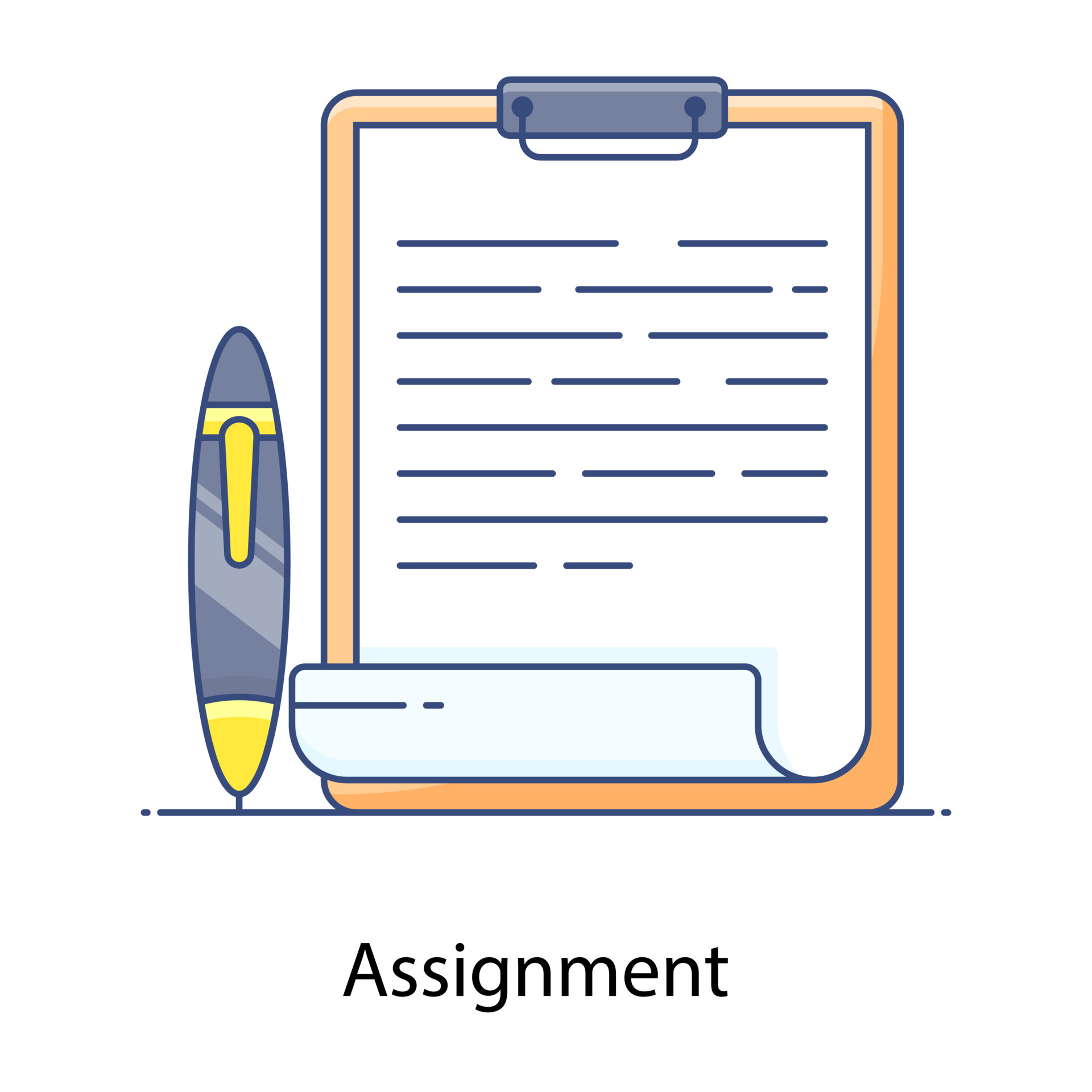 An icon design of assignment in flat outline design 5083198 Vector Art ...