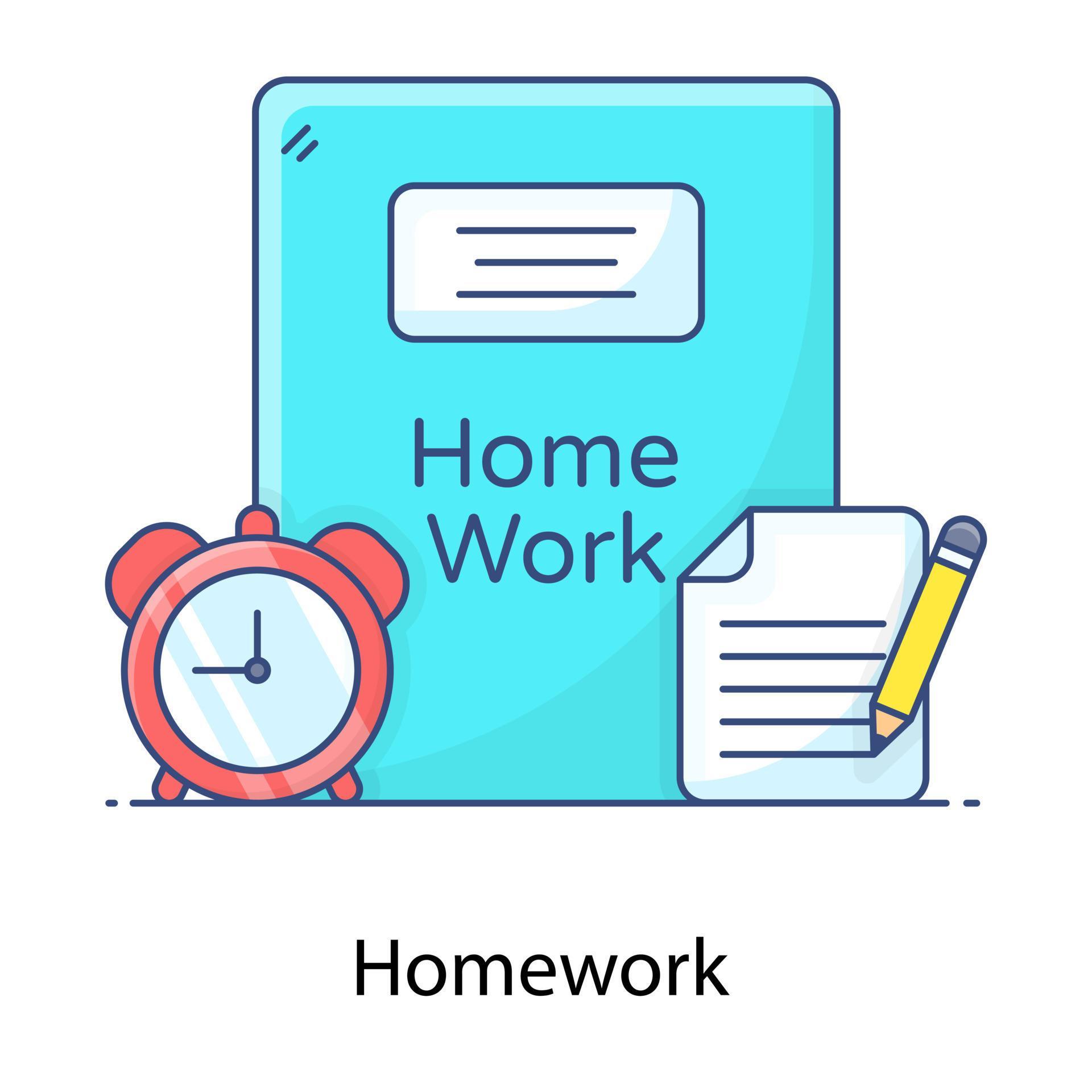 An icon design of homework in flat outline vector design 5083199 Vector ...