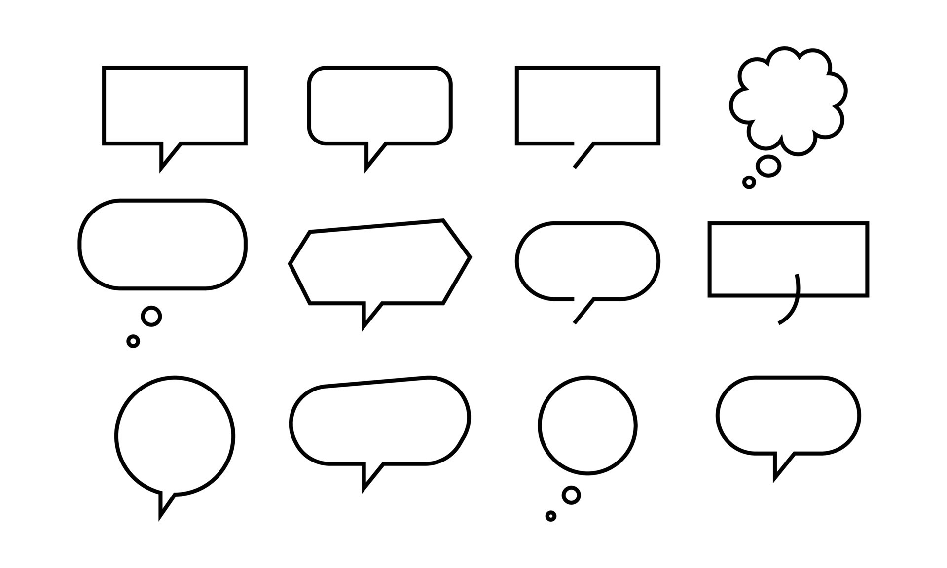 Various bubble text elements 5083245 Vector Art at Vecteezy