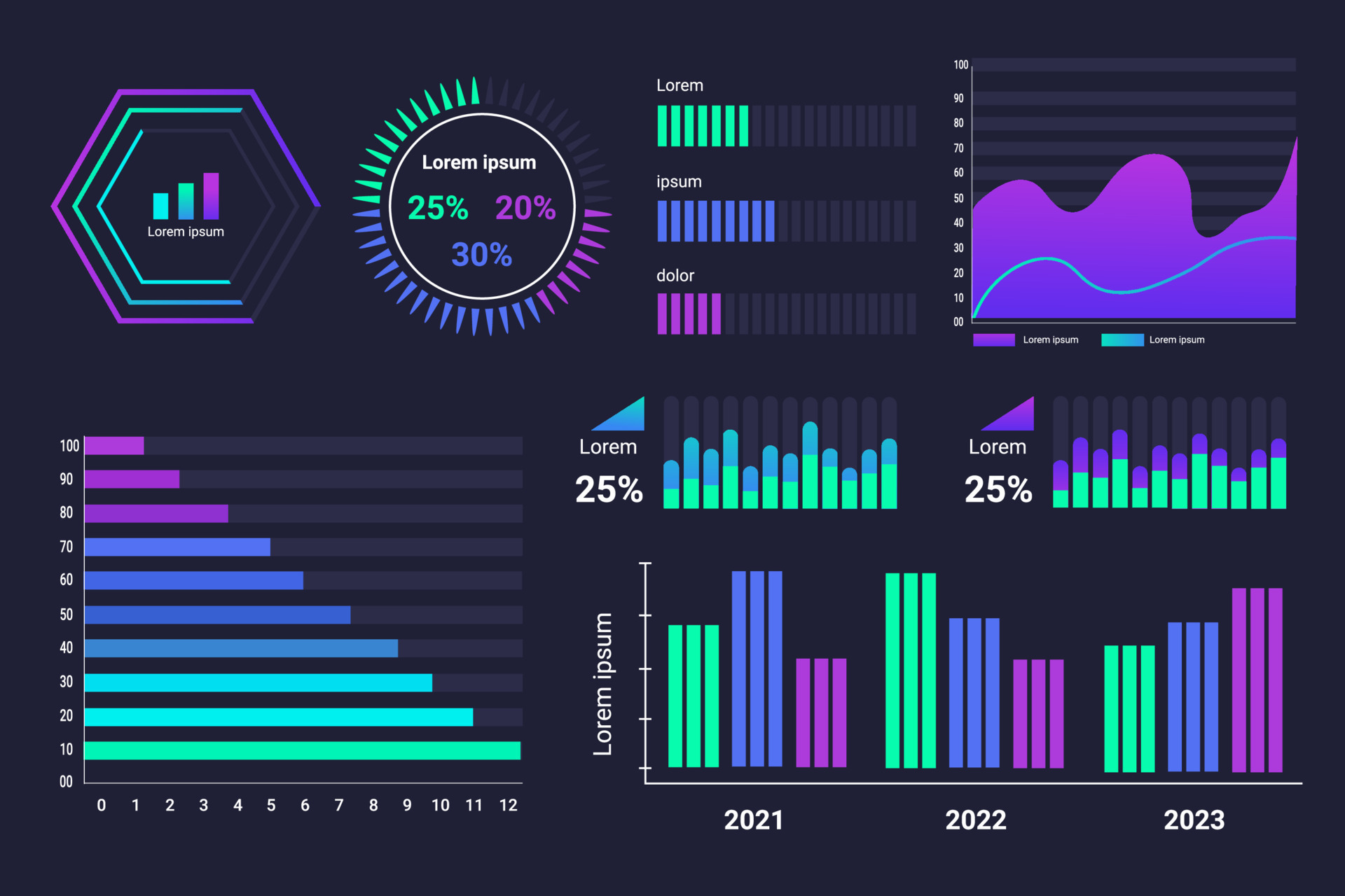 Screen with HUD interface elements set in control infographic digital ...