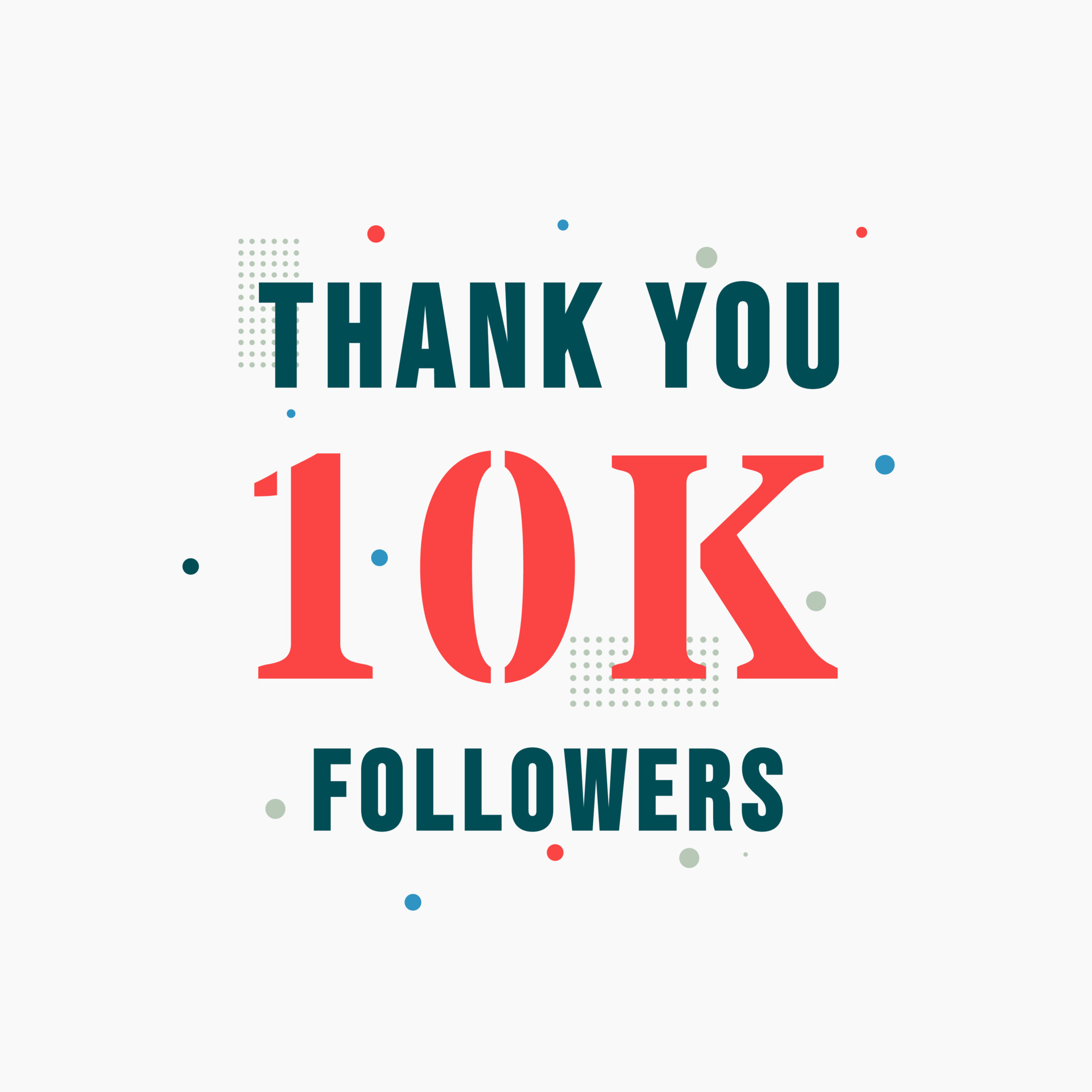10k Followers Thank You Colorful Celebration Template Social Media
