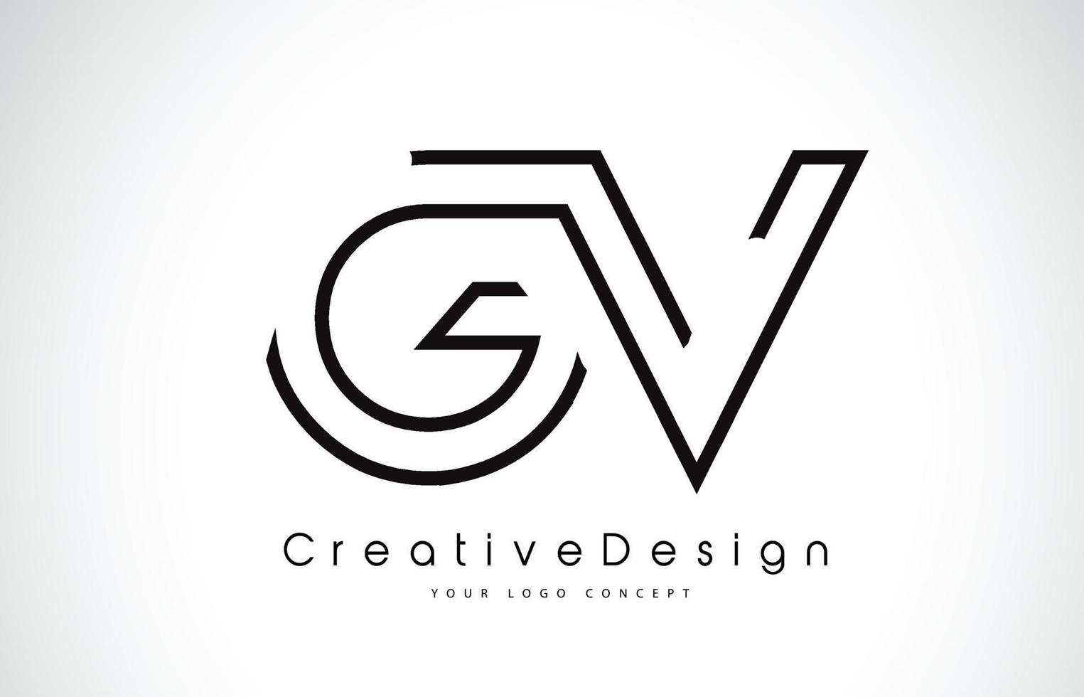 GV G V Letter Logo Design in Black Colors. 5088675 Vector Art at Vecteezy