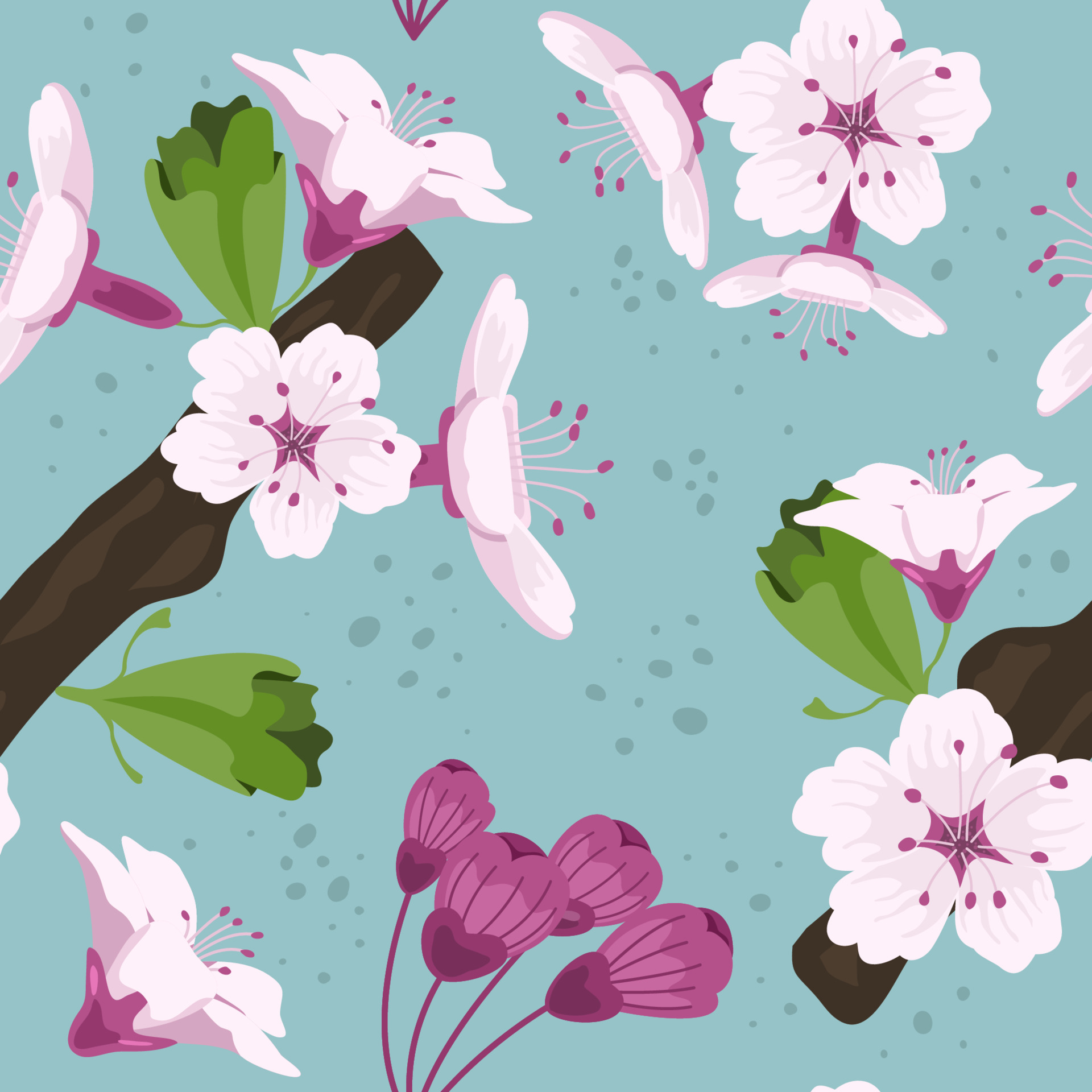 Cherry Blossom Spring Flower Seamless Pattern 5090083 Vector Art At