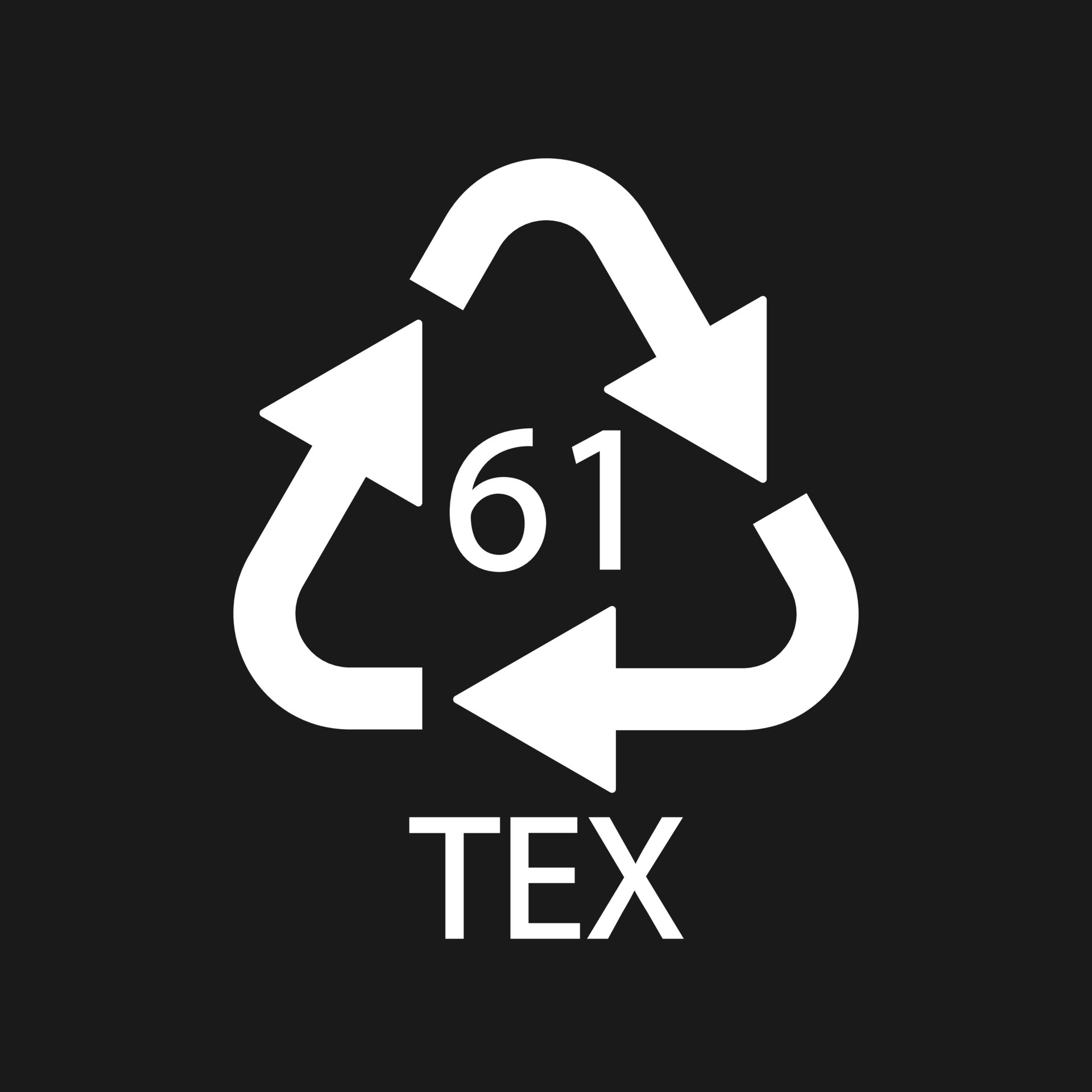 Bio Matter Organic Material Recycling Code 61 Tex Vector Illustration