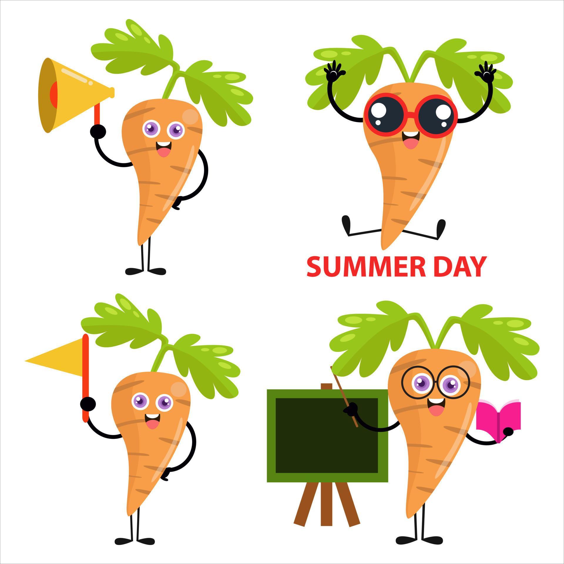 Collection Of Cute Carrot Cartoon Illustration Characters 3 5091447