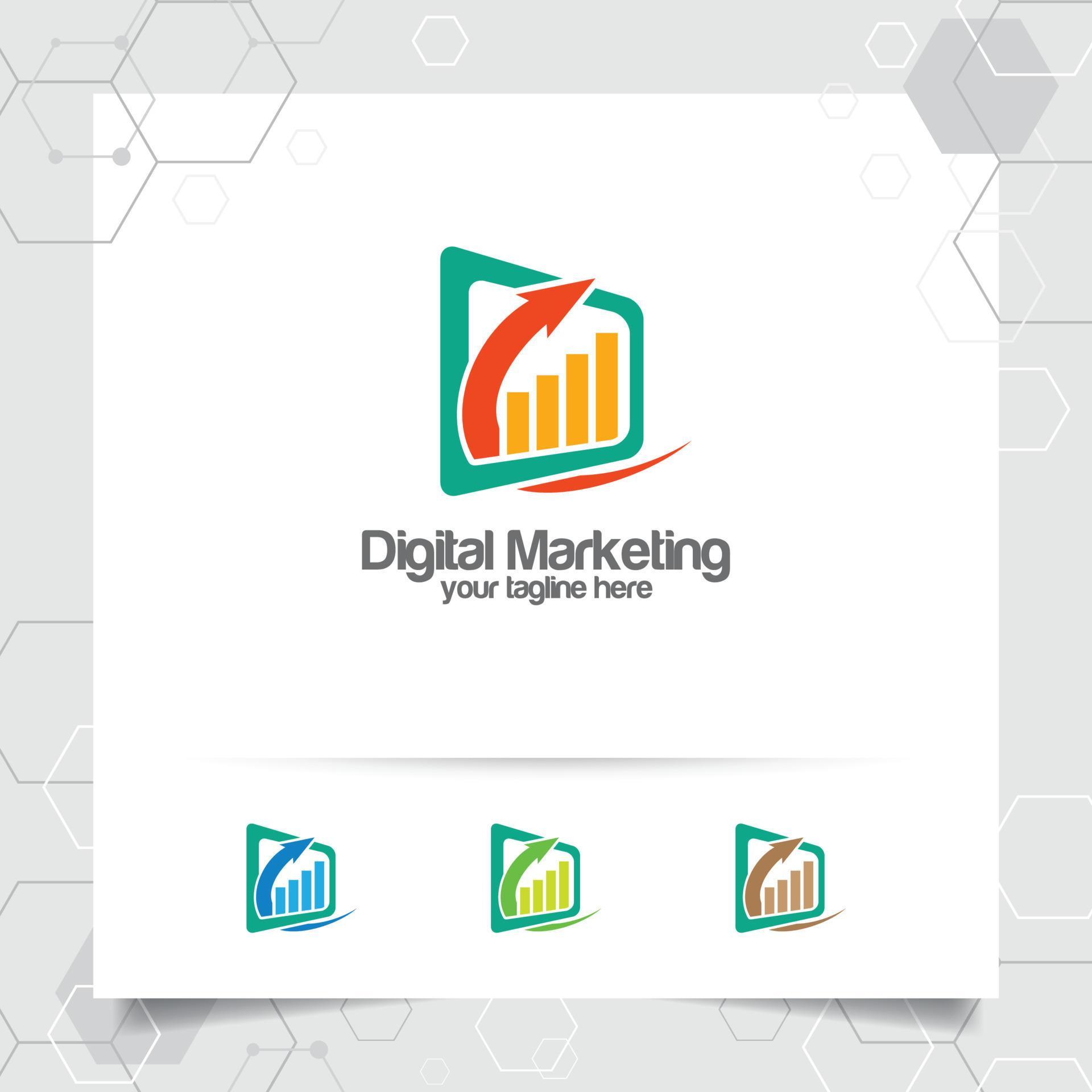 Business finance logo design vector with chart analysis icon symbol ...