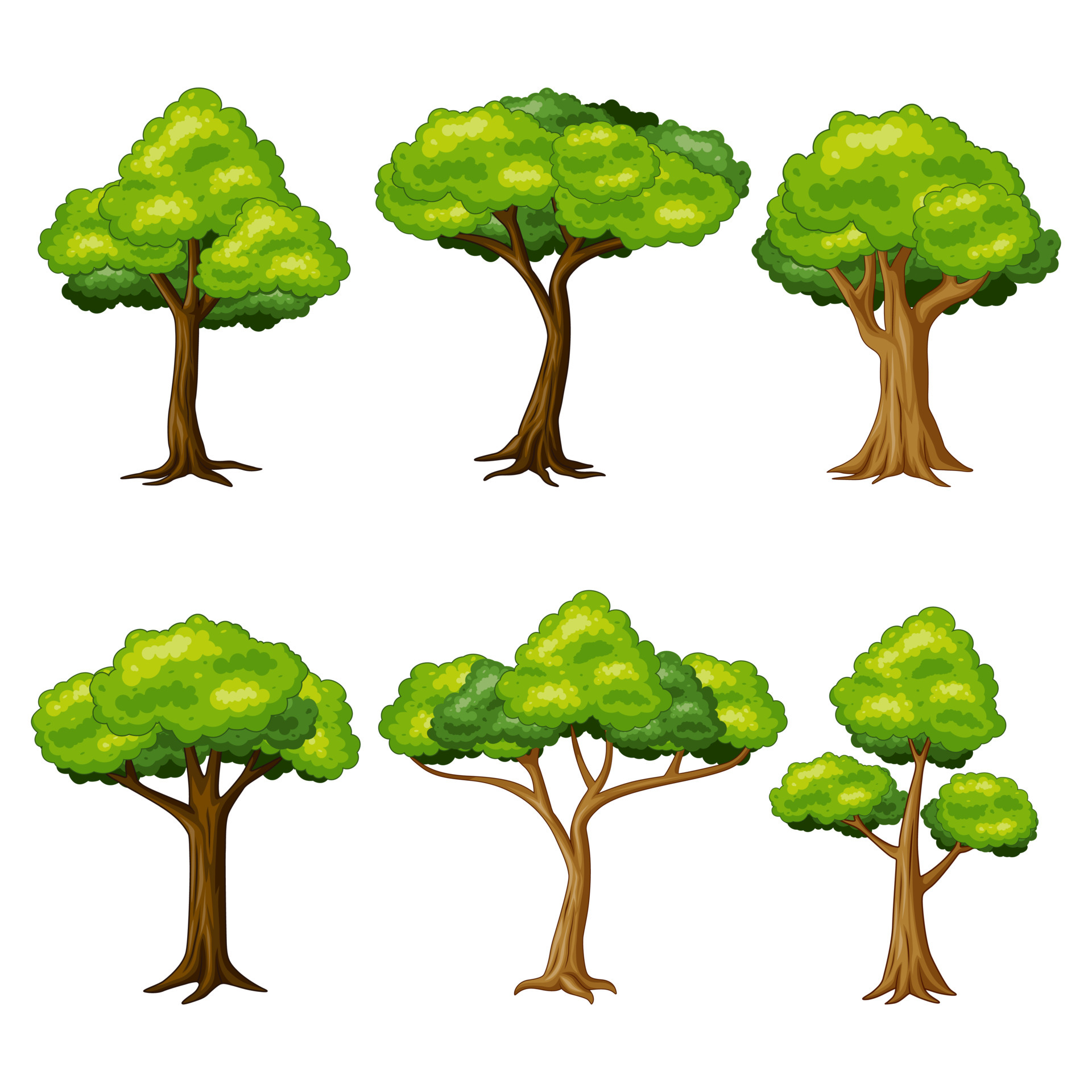 Vector trees set Isolated on white background 5092395 Vector Art at ...