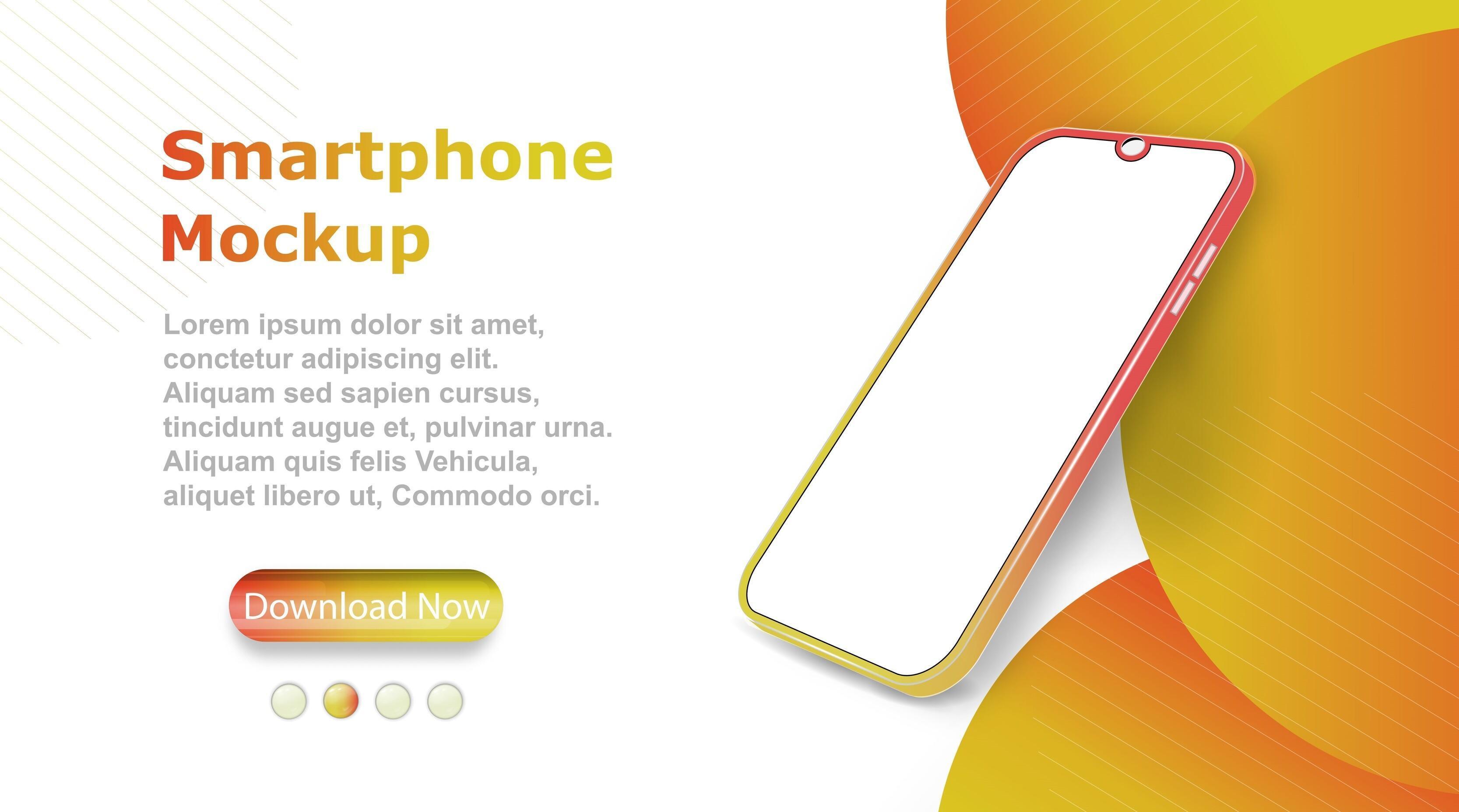 Smartphone frame with blank screen. Realistic smartphone mockup in ...