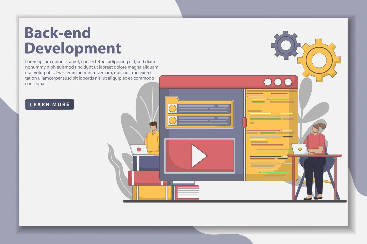 Back end development landing page concept illustration 5103213 Vector ...