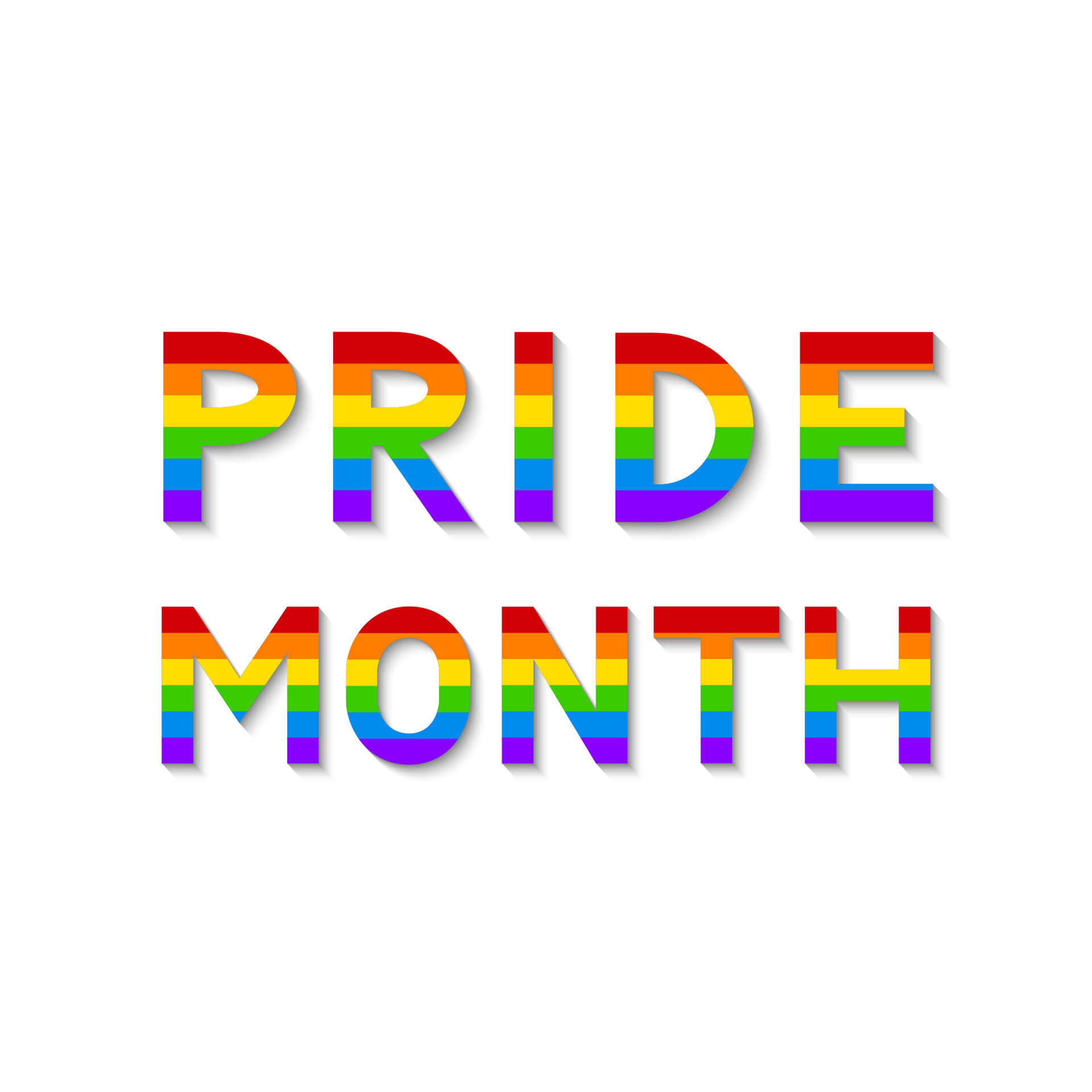 Pride Month colorful lettering. Letters in colors of rainbow LGBT ...