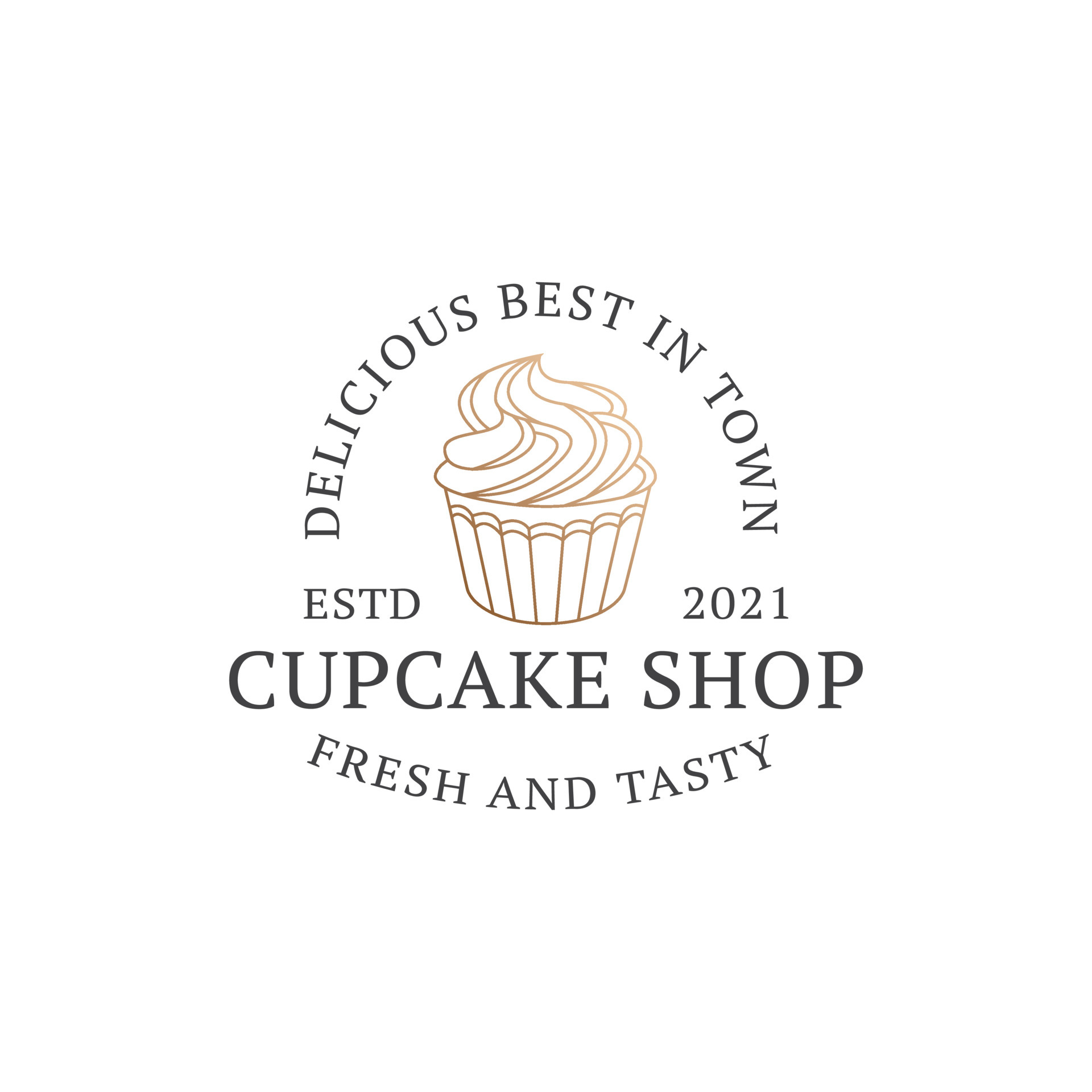 Cupcake Logo Design Template Vector Premium Bake Shop Bakery Logo