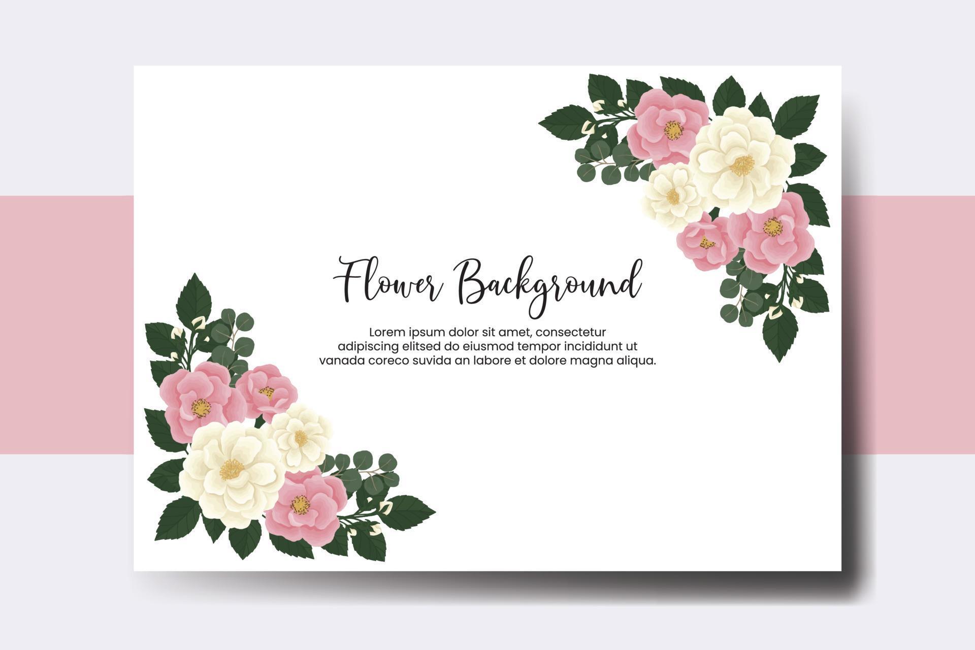 Wedding banner flower background, Digital watercolor hand drawn Pink ...