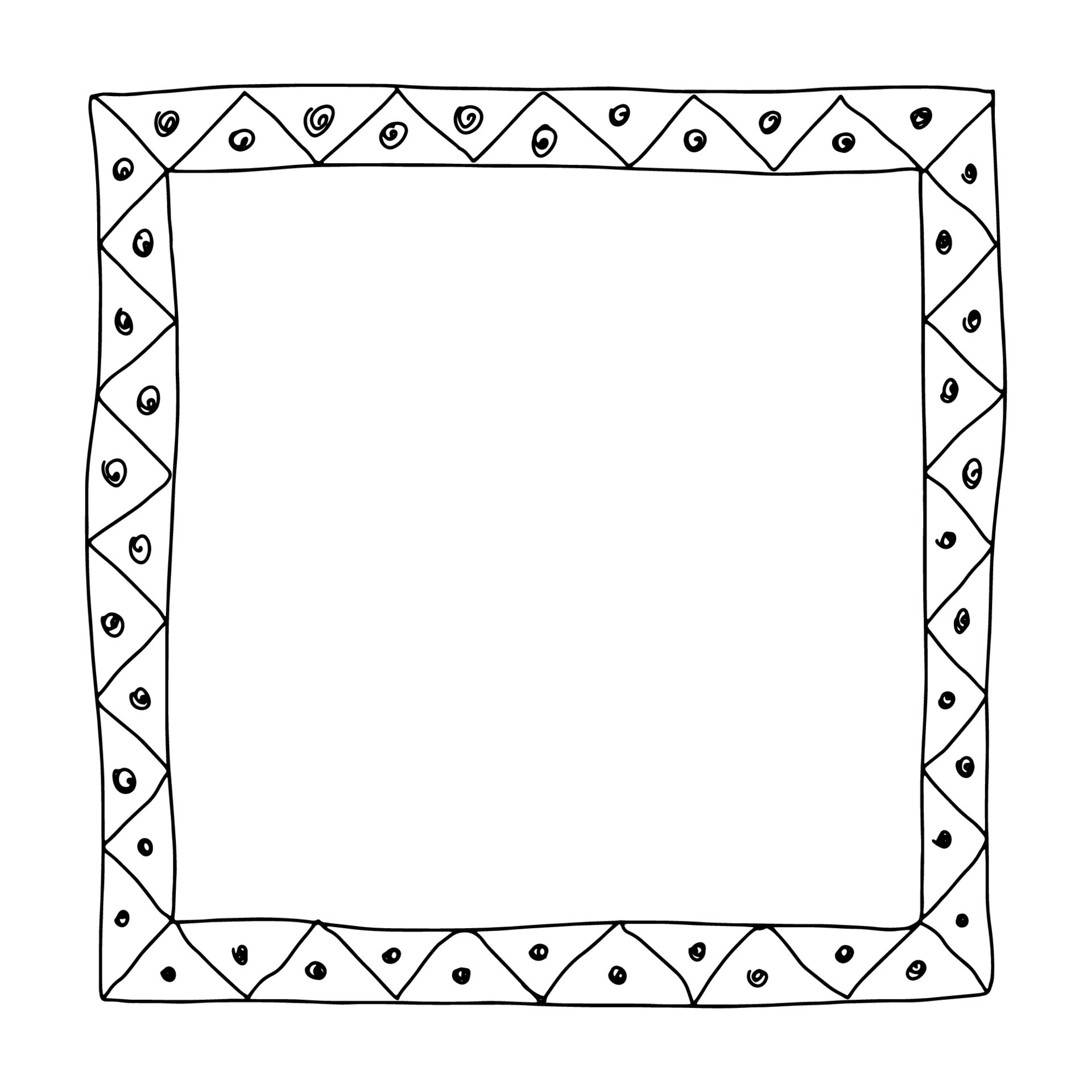 Black And White Doodle Border