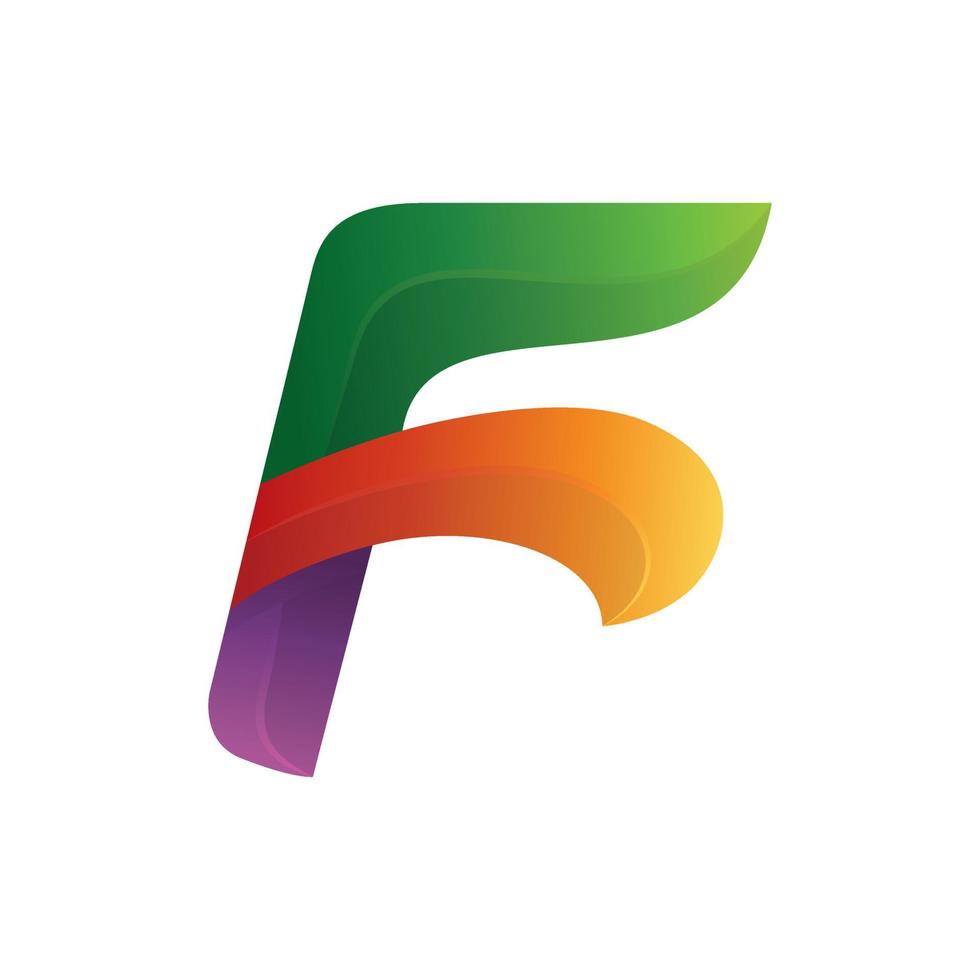 Letter F colorful, vector logo design editable 5109948 Vector Art at ...