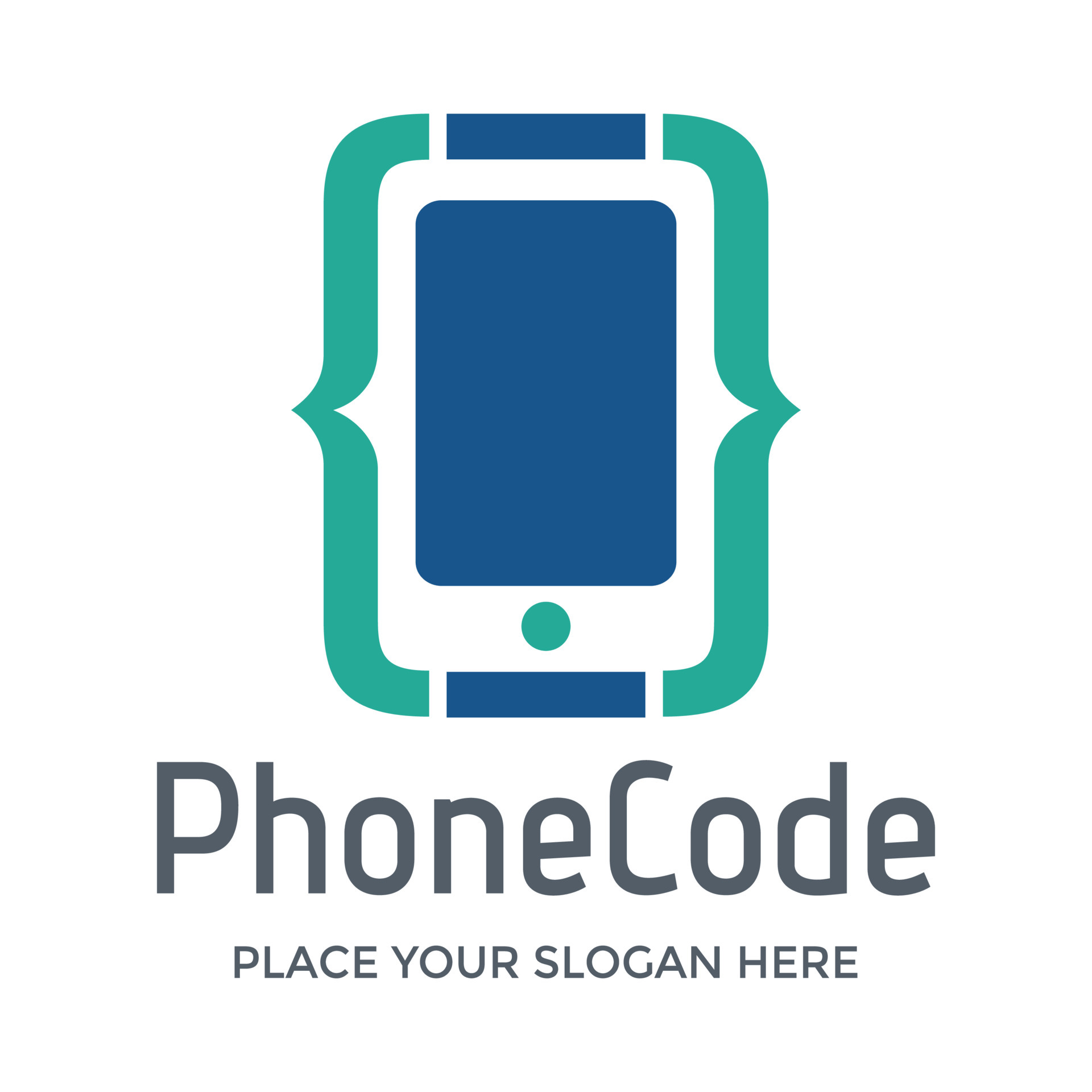 Phone code vector logo template. This design use mobile symbol ...