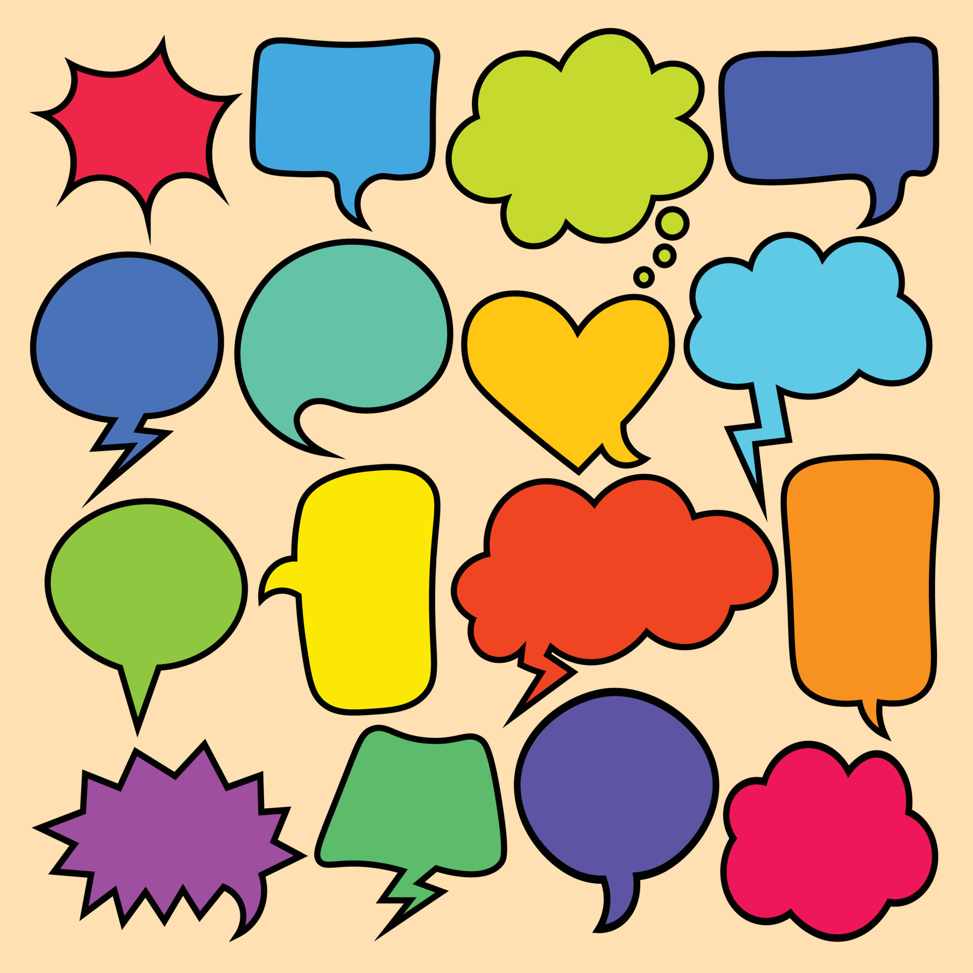 Collection of speech bubbles hand drawn Free Vector 5120552 Vector Art ...