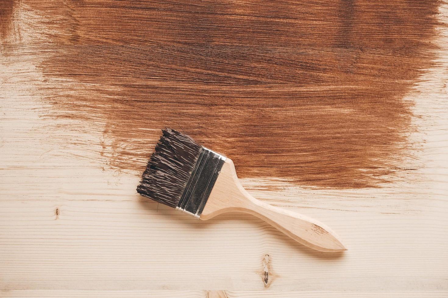 Brush with wooden handle and natural bristles against background of ...