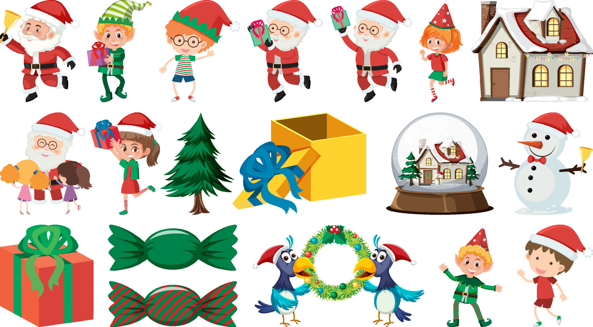 Isolated Christmas Objects And Elements Set 5130627 Vector Art at Vecteezy