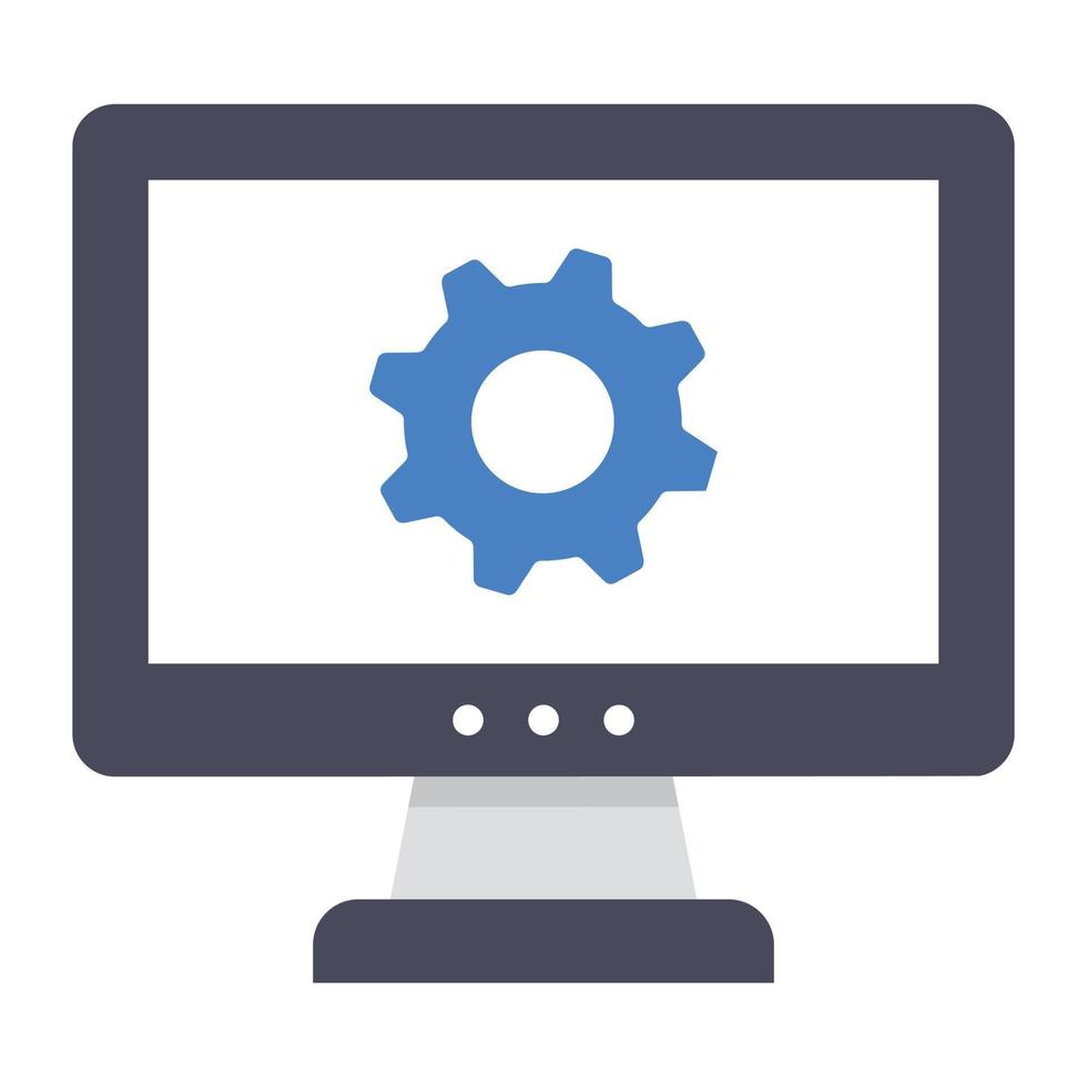 Computer desktop with gear inside showing system setting icon 5133418 ...