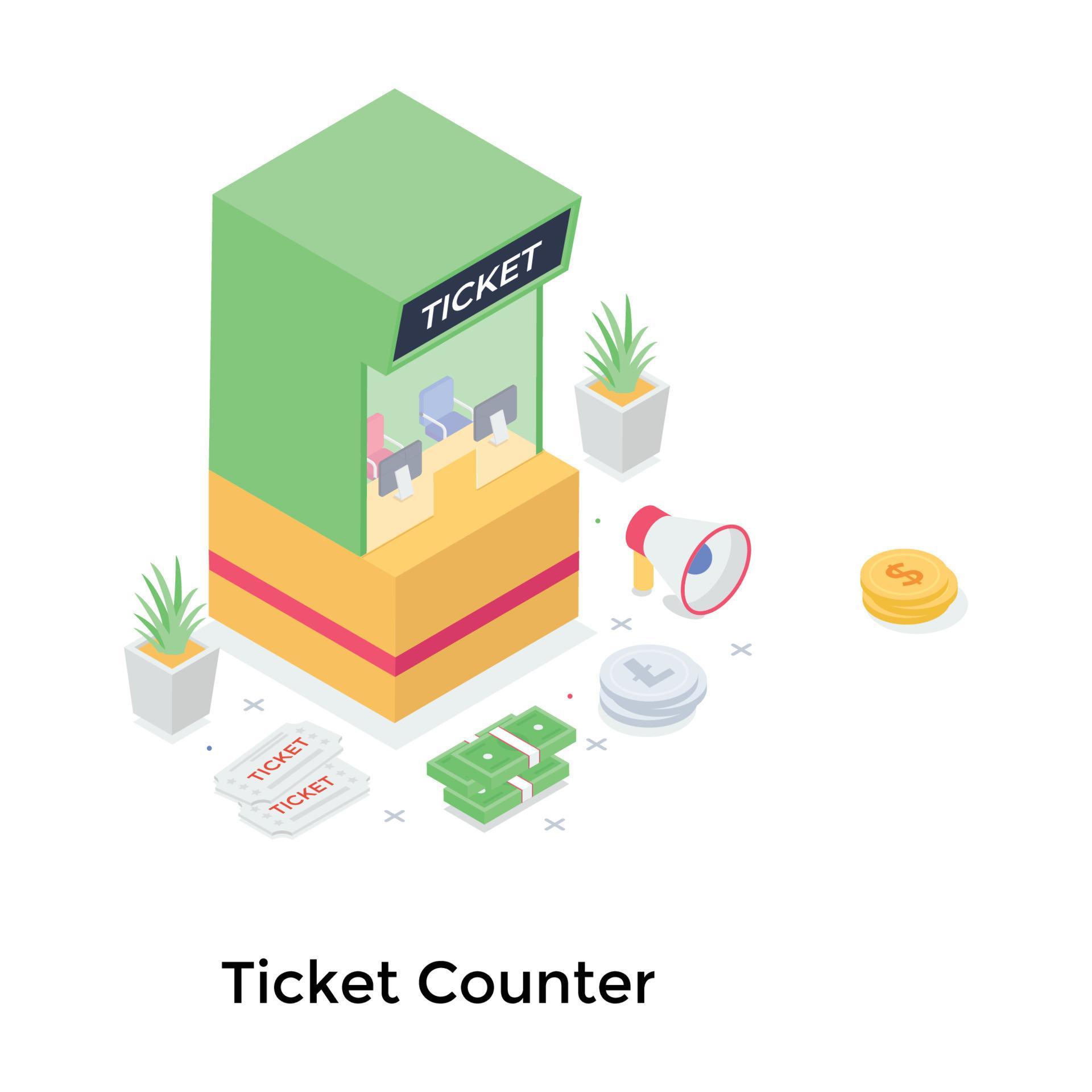 Ticket Counter Concepts 5135411 Vector Art at Vecteezy