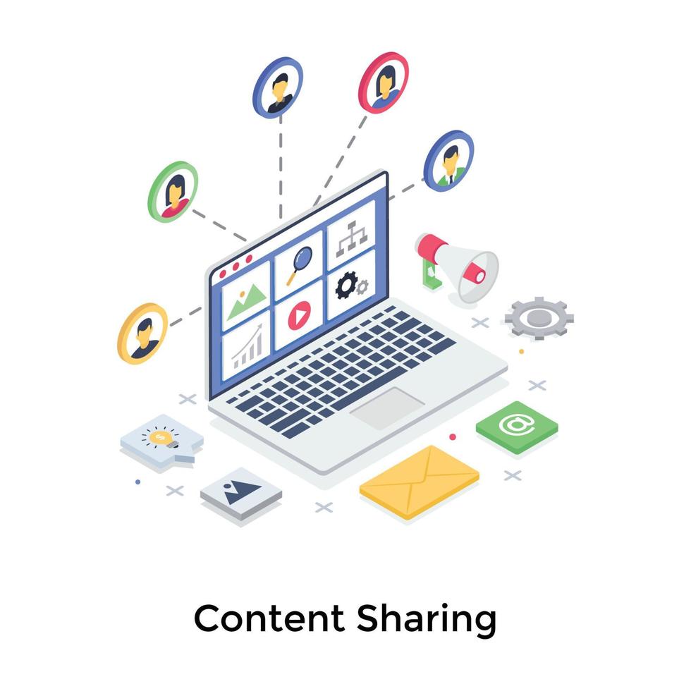 Content Sharing Concepts 5135415 Vector Art at Vecteezy